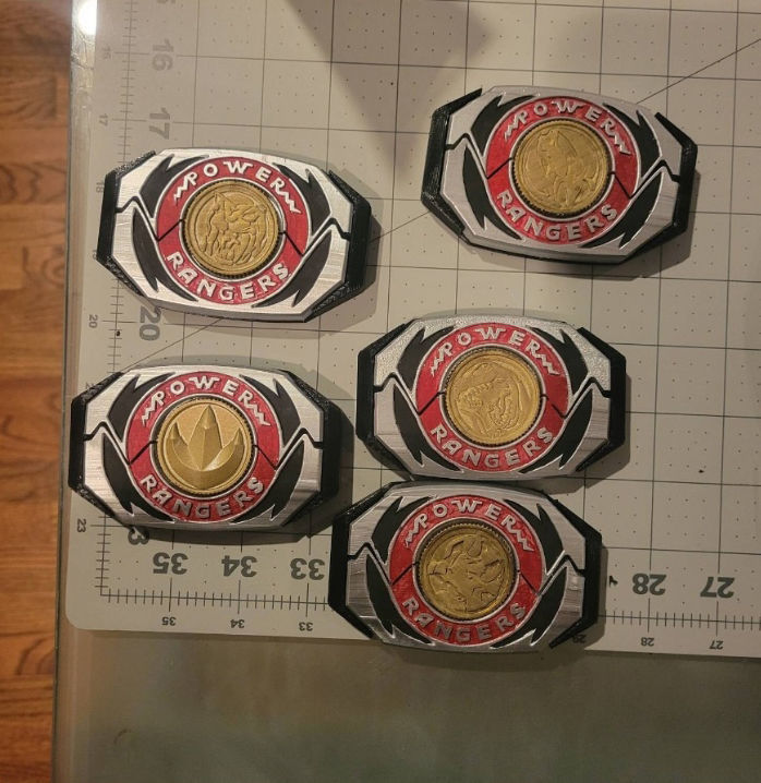 MMPR Morpher buckle and power coins 3D model 3D printable | CGTrader