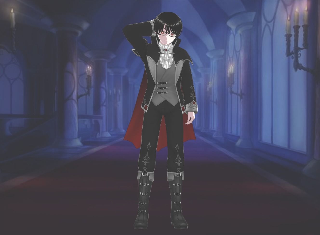 vroid studio anime character vampire 3D model animated rigged | CGTrader