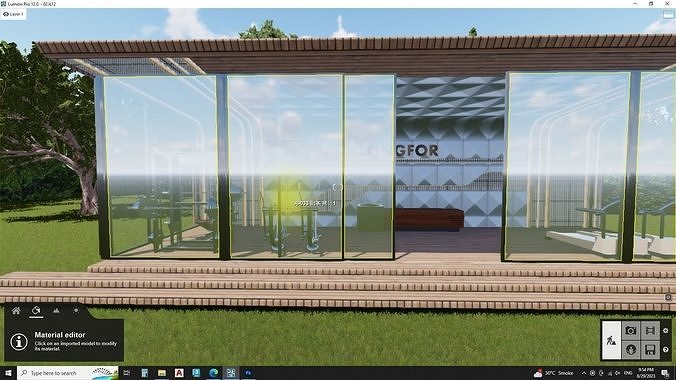 Outdoor gym area in glass conservatory 3D model | CGTrader