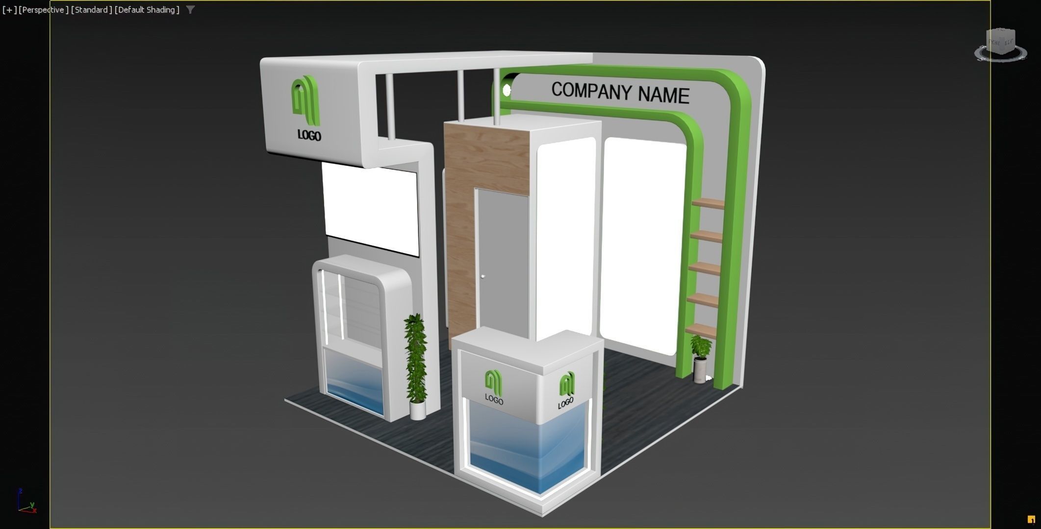 SMALL MODERN EXHIBITION STAND BOOTH 3Mx3M 3D model 3D model | CGTrader