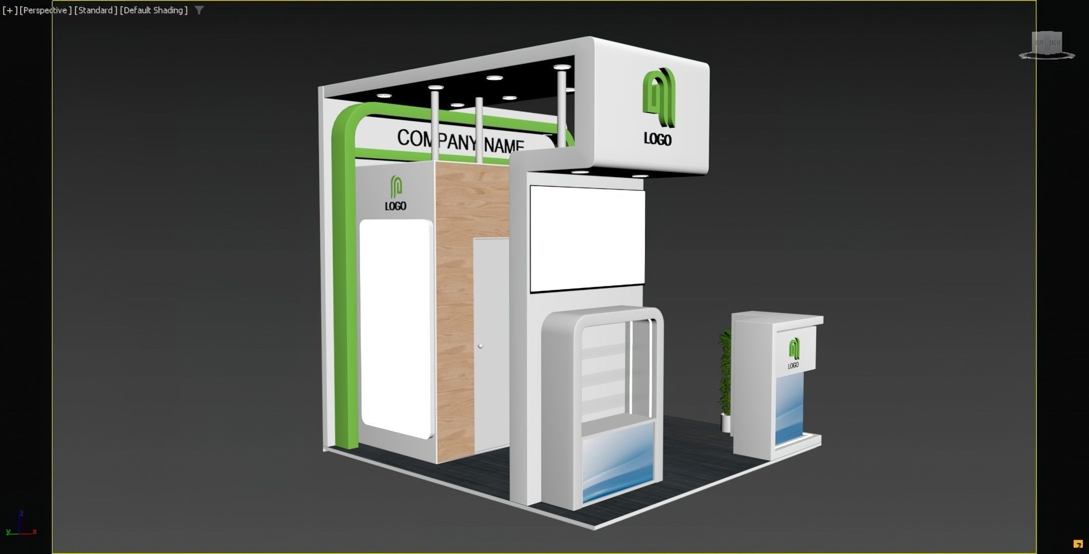 SMALL MODERN EXHIBITION STAND BOOTH 3Mx3M 3D model 3D model | CGTrader
