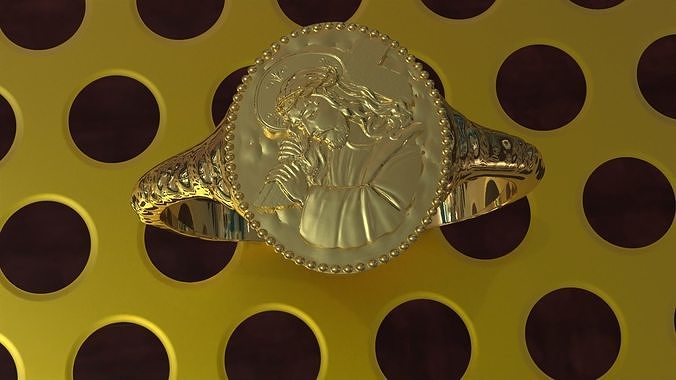 Christ Jesus Christian Gold Messiah Ring 3D model 3D printable | CGTrader