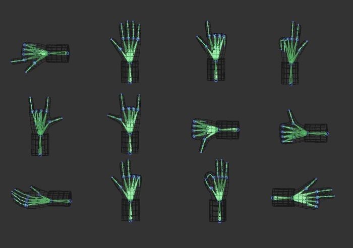 Hands Collection in 12 Different Poses 3D model rigged | CGTrader