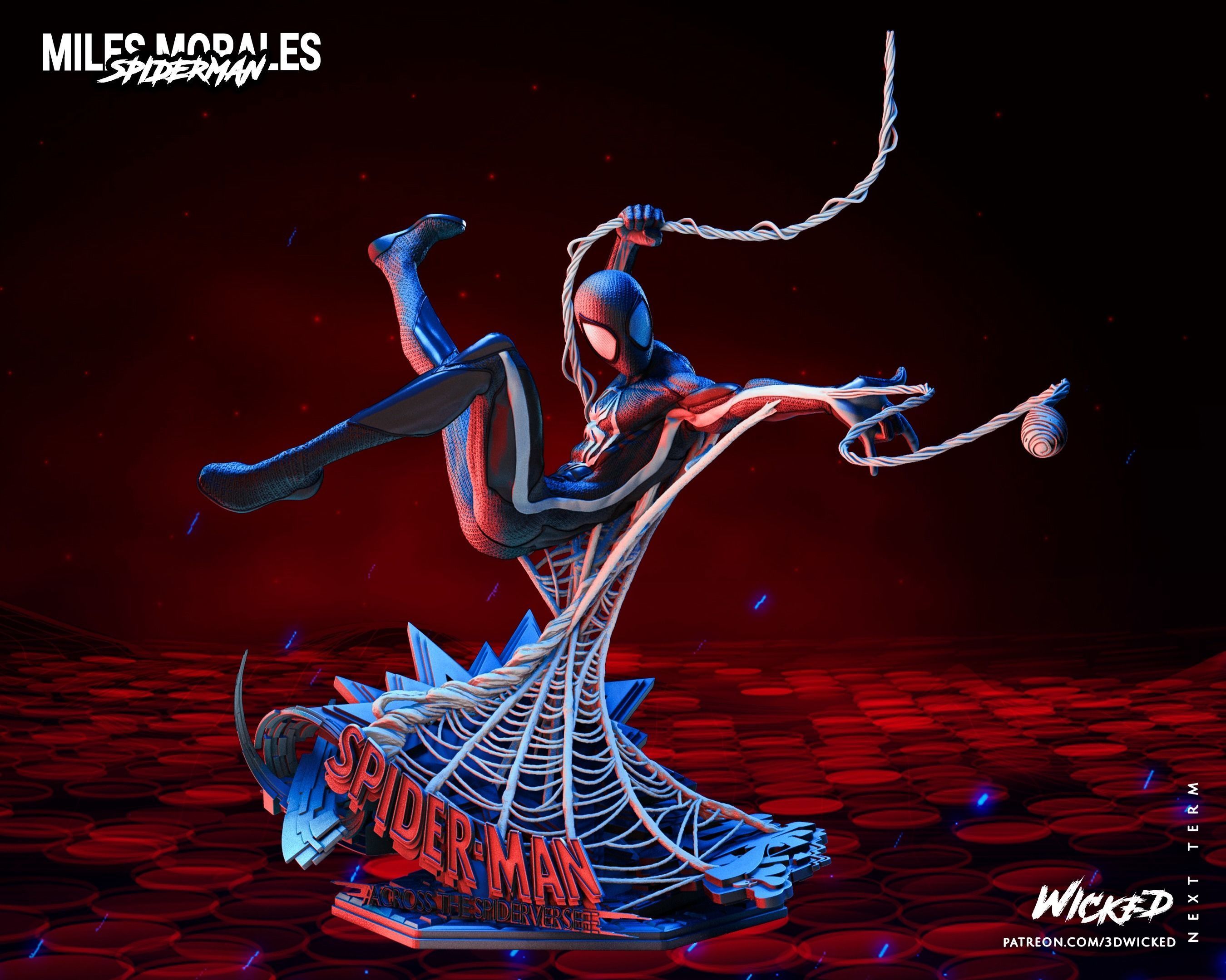 Wicked Marvel Miles Morales Sculpture Tested for 3D printing 3D model ...