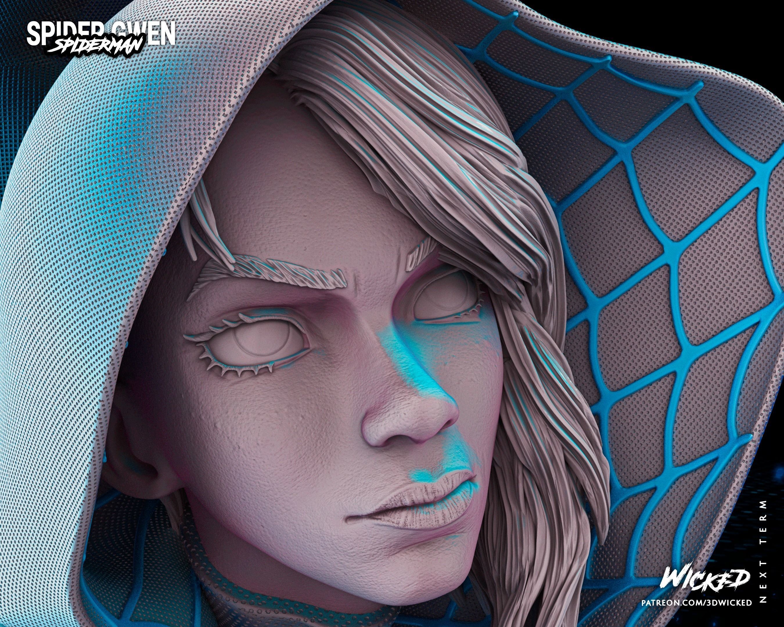Wicked Marvel Spider Gwen Sculpture Tested for 3D printing 3D model 3D ...