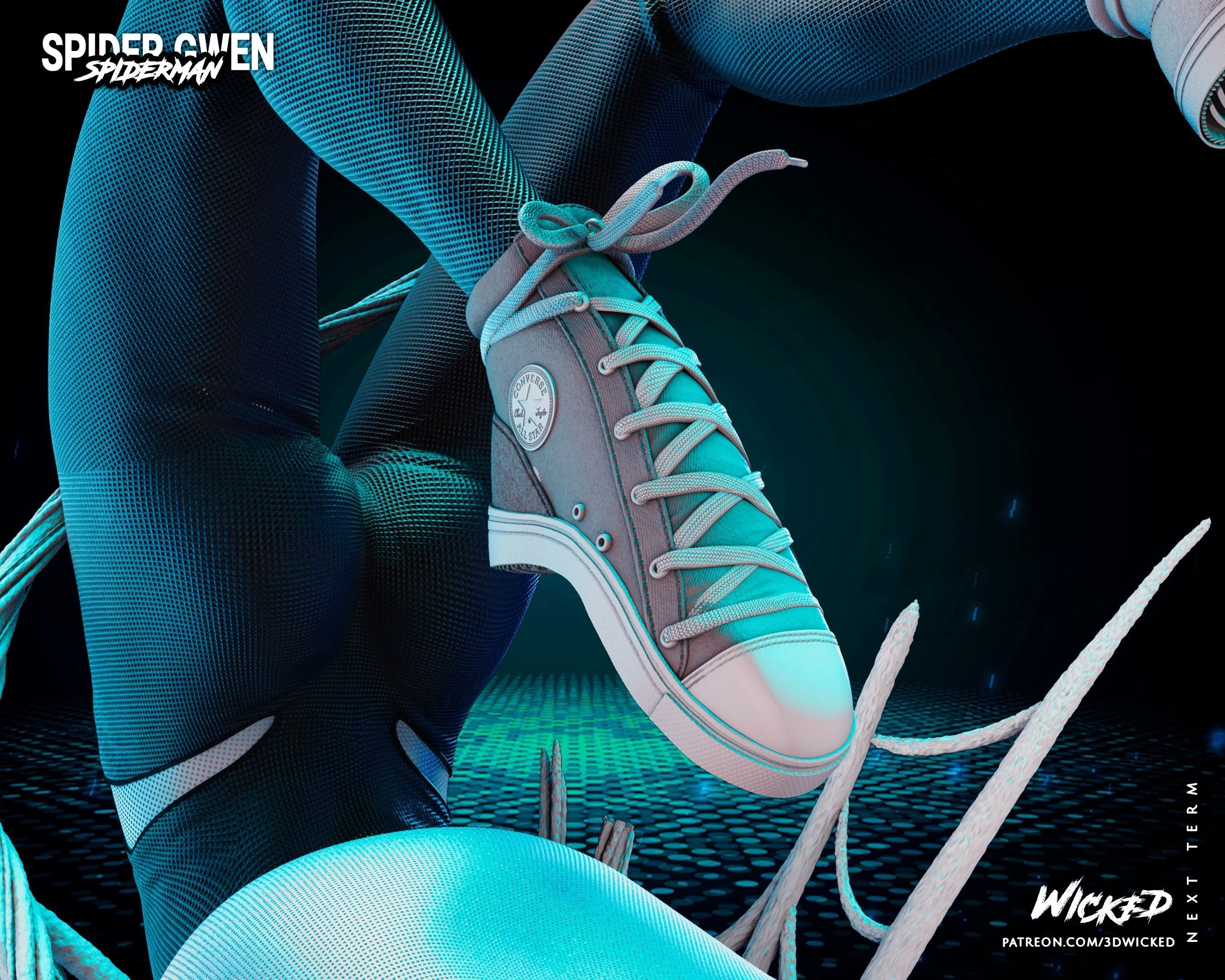 Wicked Marvel Spider Gwen Sculpture Tested for 3D printing 3D model 3D ...