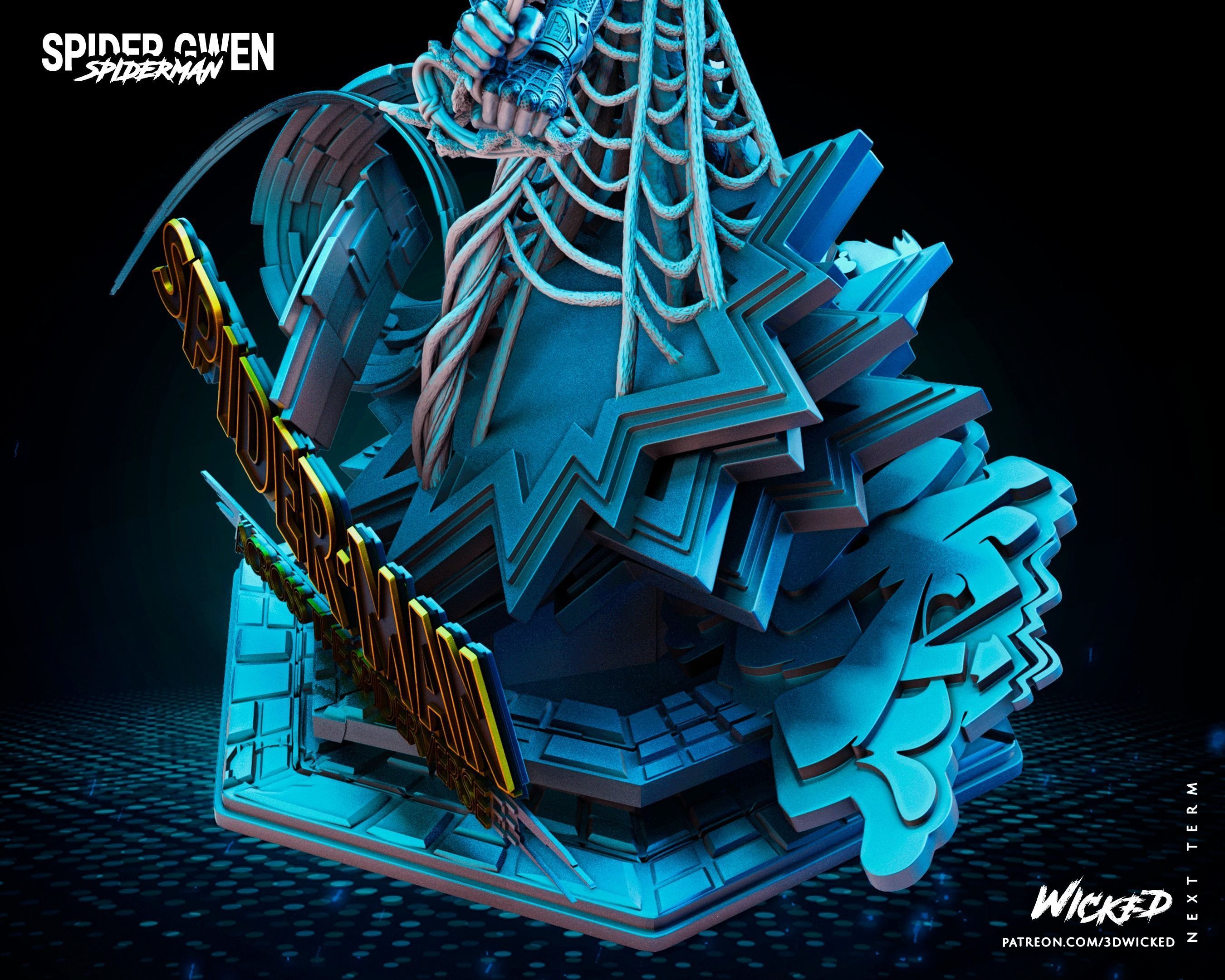 Wicked Marvel Spider Gwen Sculpture Tested for 3D printing 3D model 3D ...