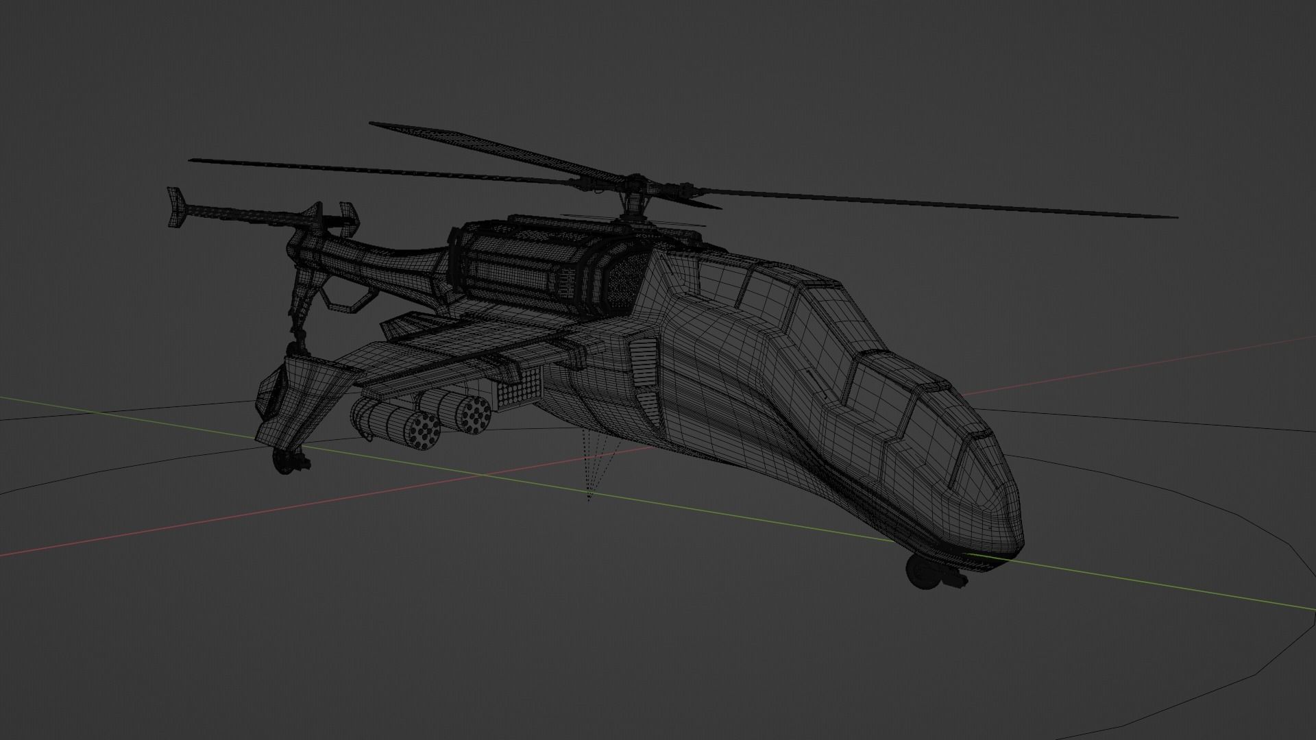 Generic Futuristic Attack Helicopter 3D Model 3D model rigged | CGTrader