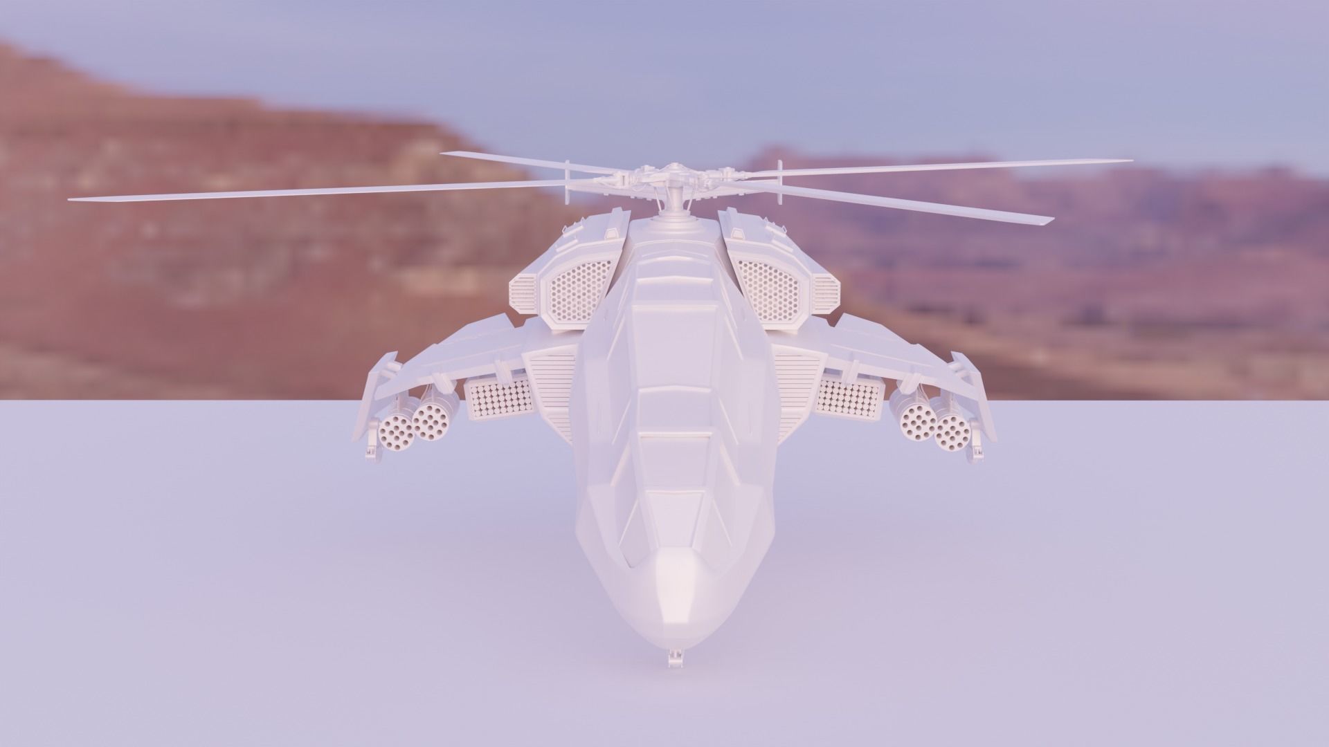 Generic Futuristic Attack Helicopter 3D Model 3D model rigged | CGTrader