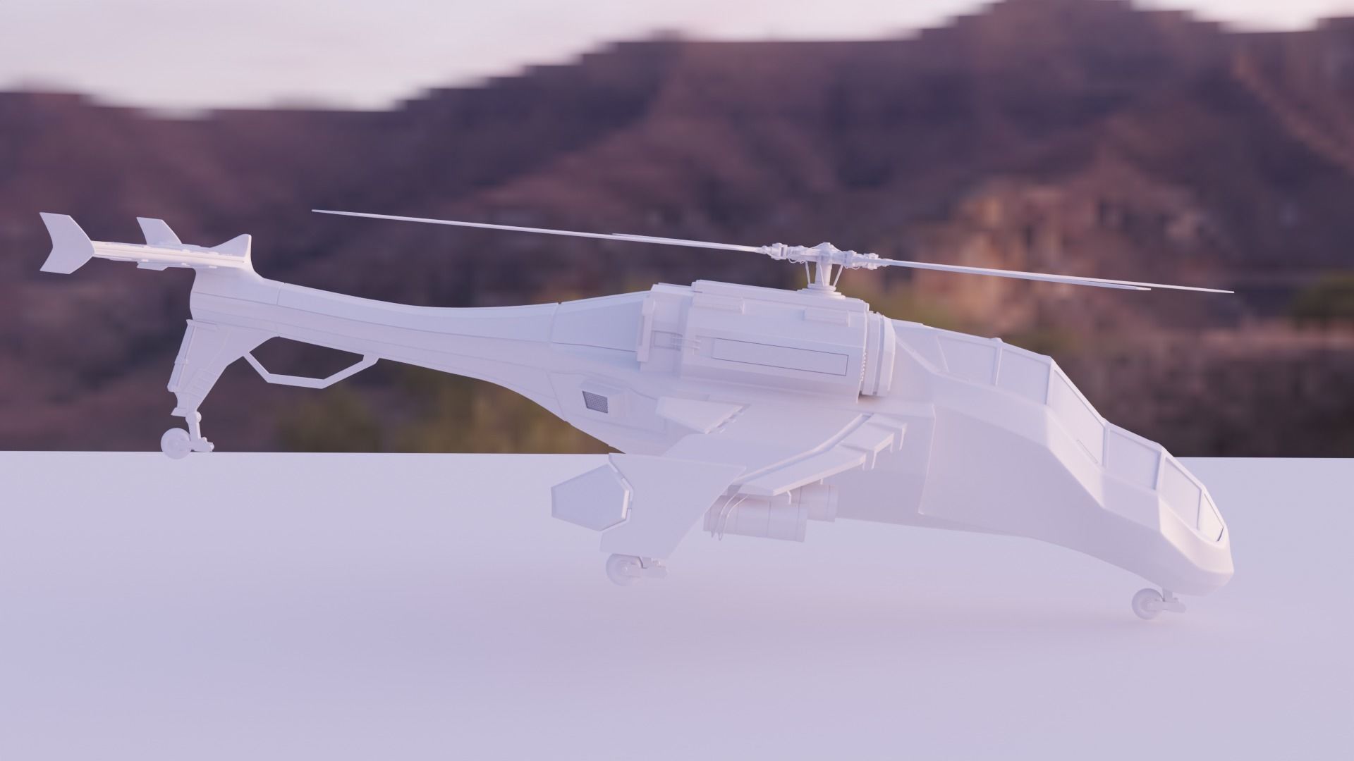 Generic Futuristic Attack Helicopter 3D Model 3D model rigged | CGTrader