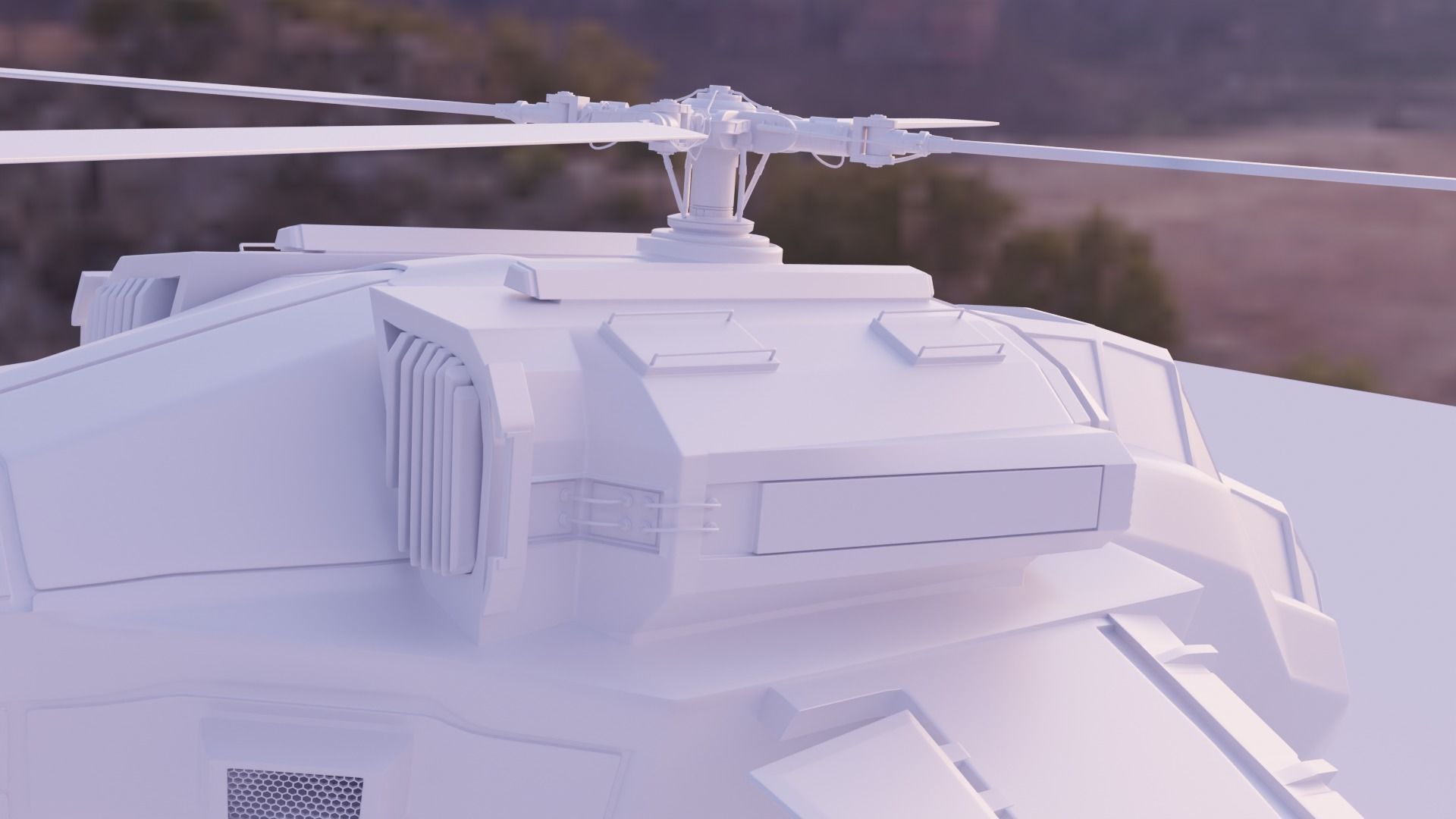 Generic Futuristic Attack Helicopter 3D Model 3D model rigged | CGTrader