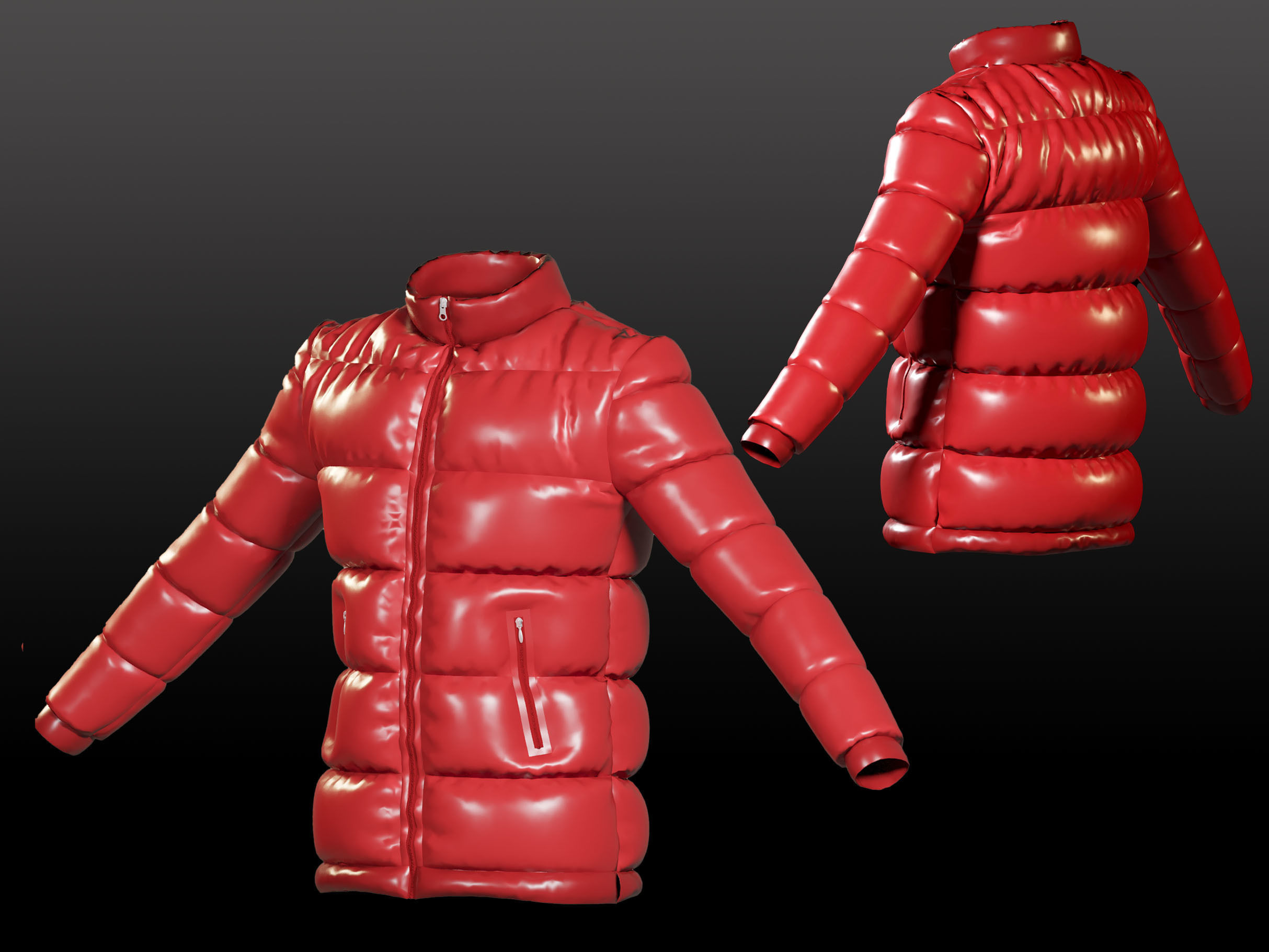 2 puffer jacket 3D model | CGTrader