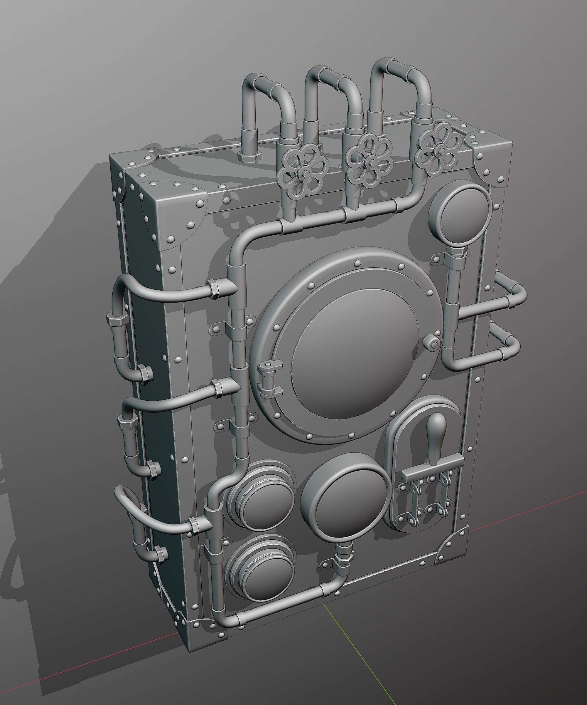 Steampunk wall clock 088 3D model | CGTrader
