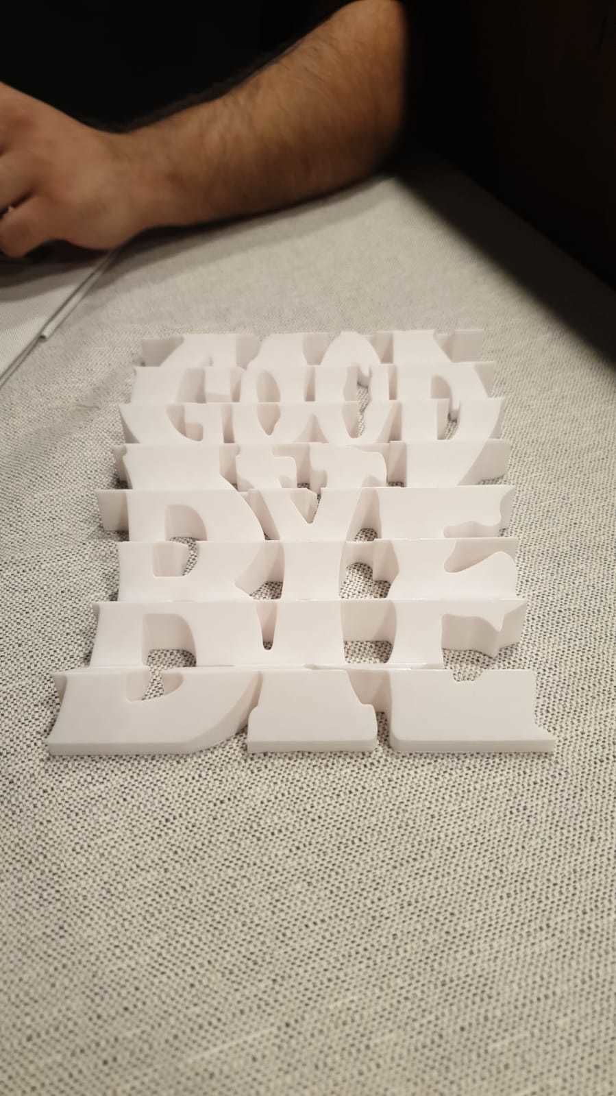 Rotating Ambigram Welcome-Goodbye 3D model 3D printable | CGTrader
