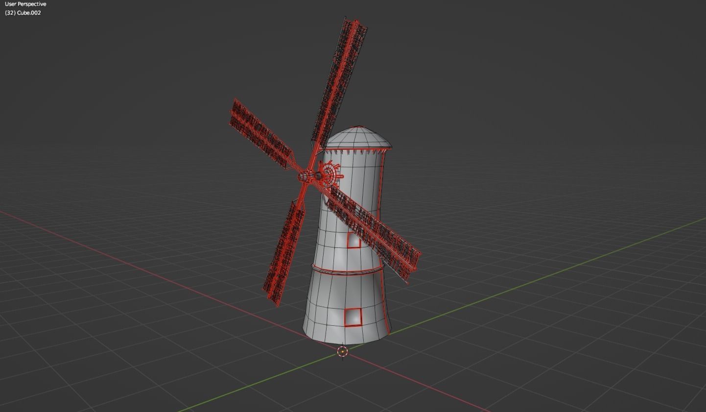 3D model Old Stylized Windmill made in Blender VR / AR / low-poly ...