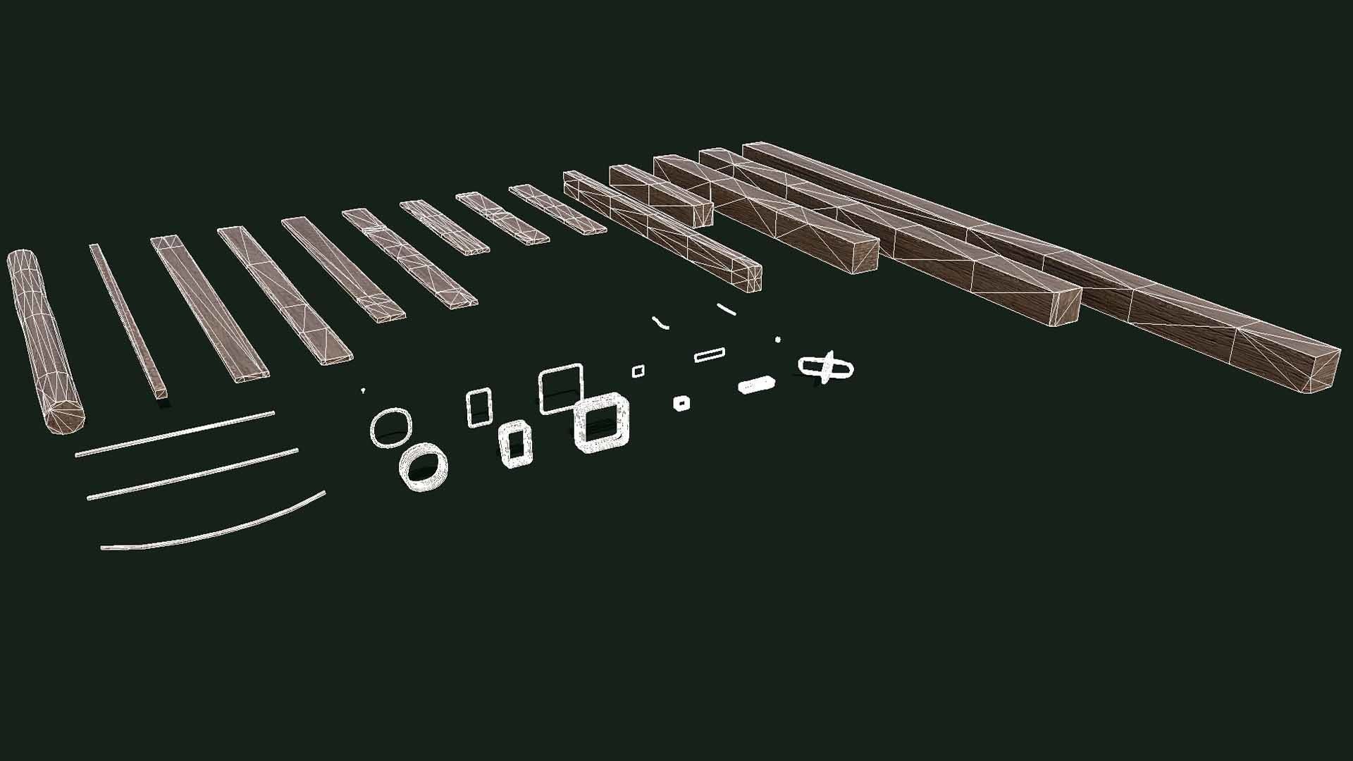 3D model Modular Wood Construction VR / AR / low-poly | CGTrader