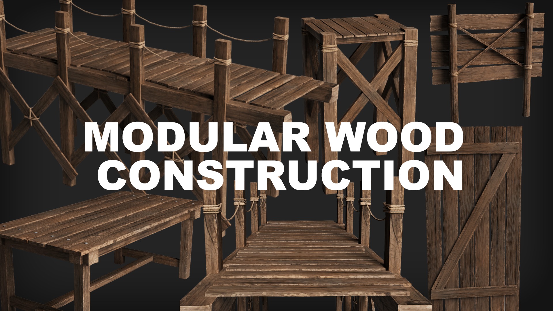 3D model Modular Wood Construction VR / AR / low-poly | CGTrader