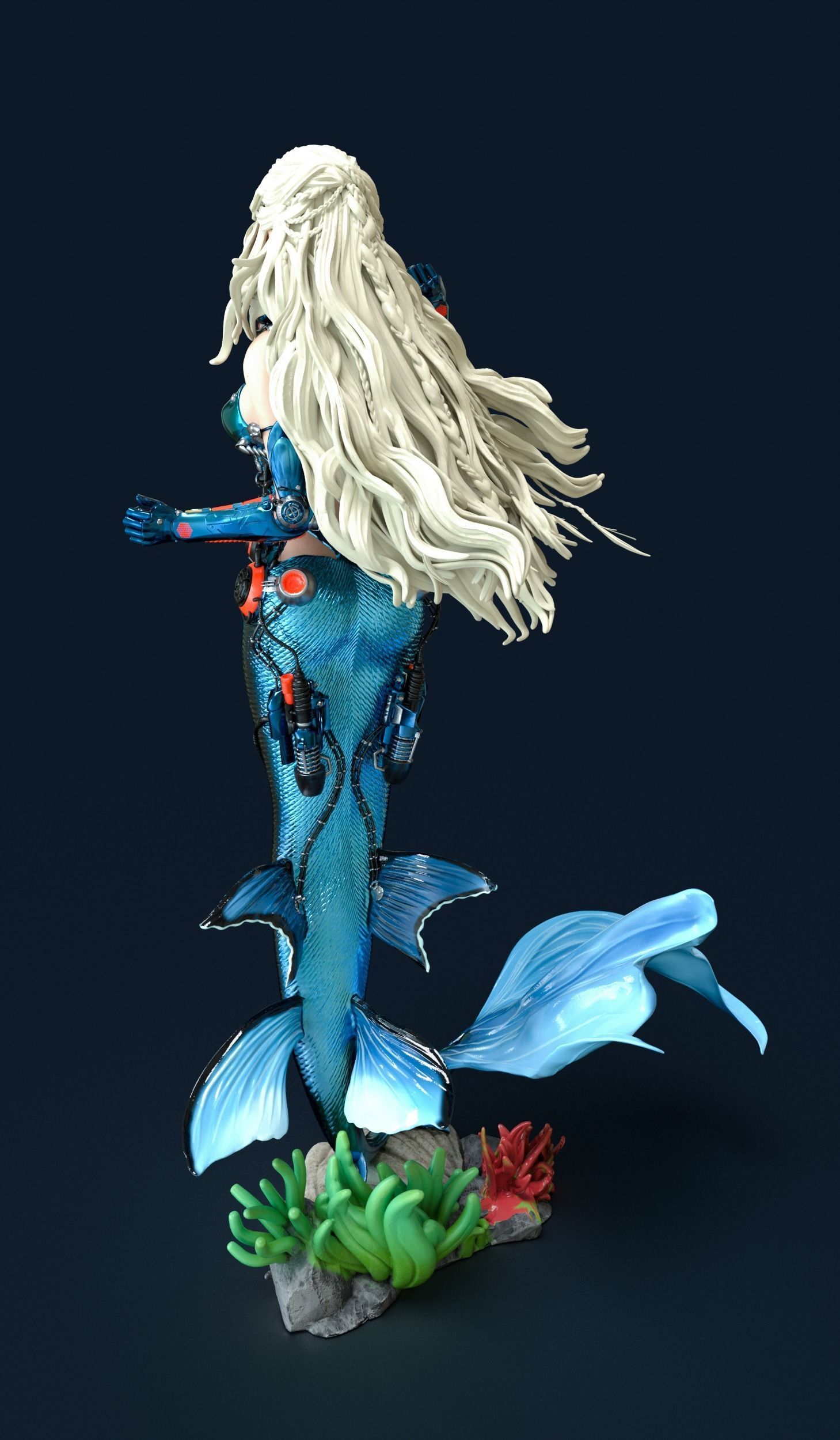 Sci-FI Mermaid - 3D print ready 3D model 3D printable | CGTrader