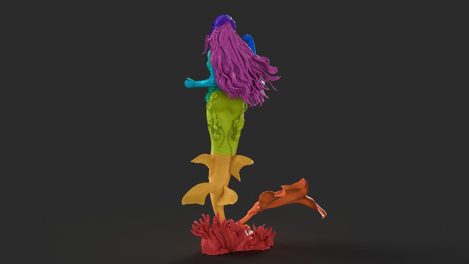 Sci-FI Mermaid - 3D print ready 3D model 3D printable | CGTrader