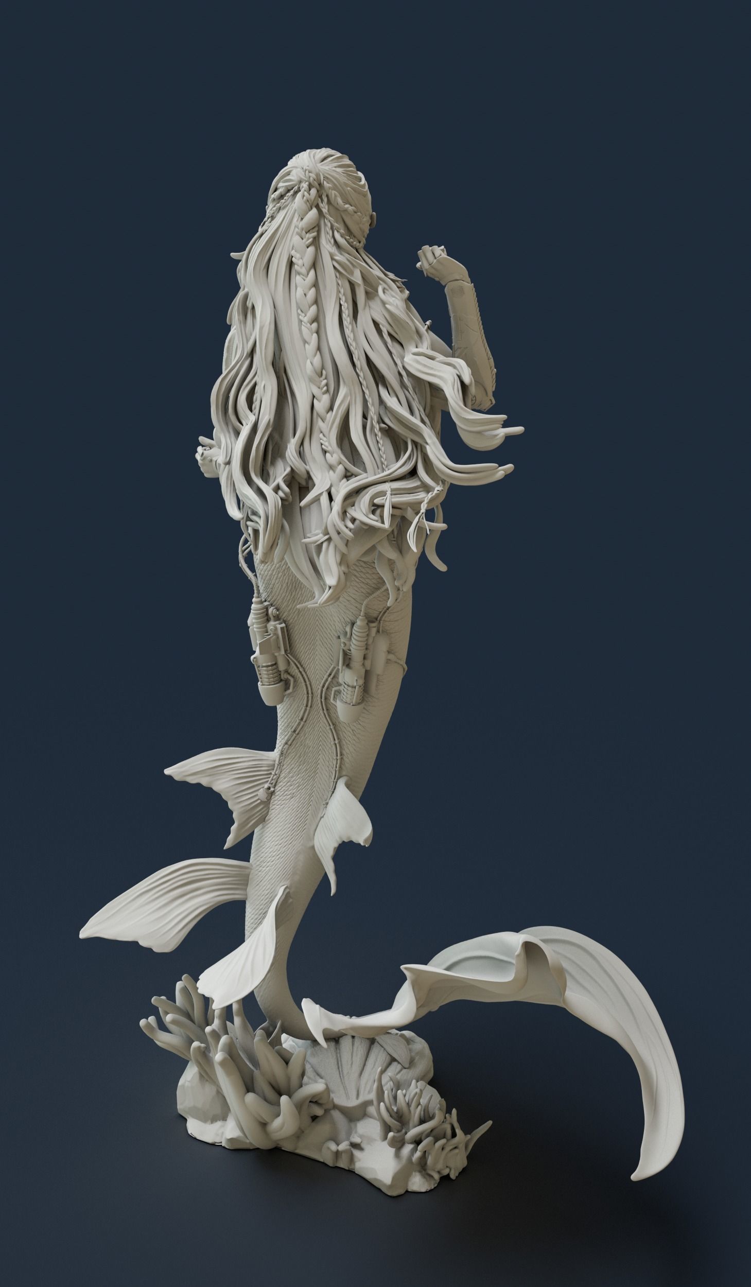 Sci-FI Mermaid - 3D print ready 3D model 3D printable | CGTrader