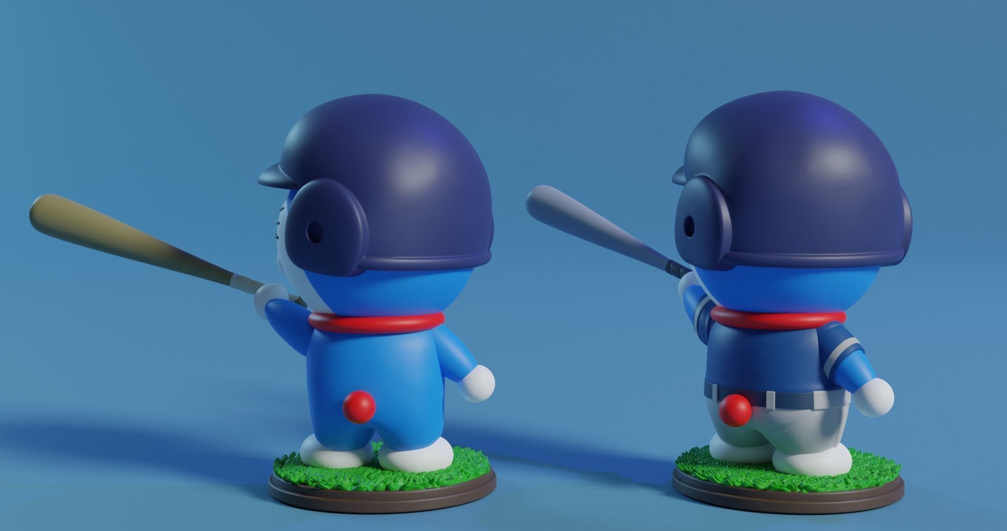 Doraemon BaseBall Fanart with two versions 3D model 3D printable | CGTrader