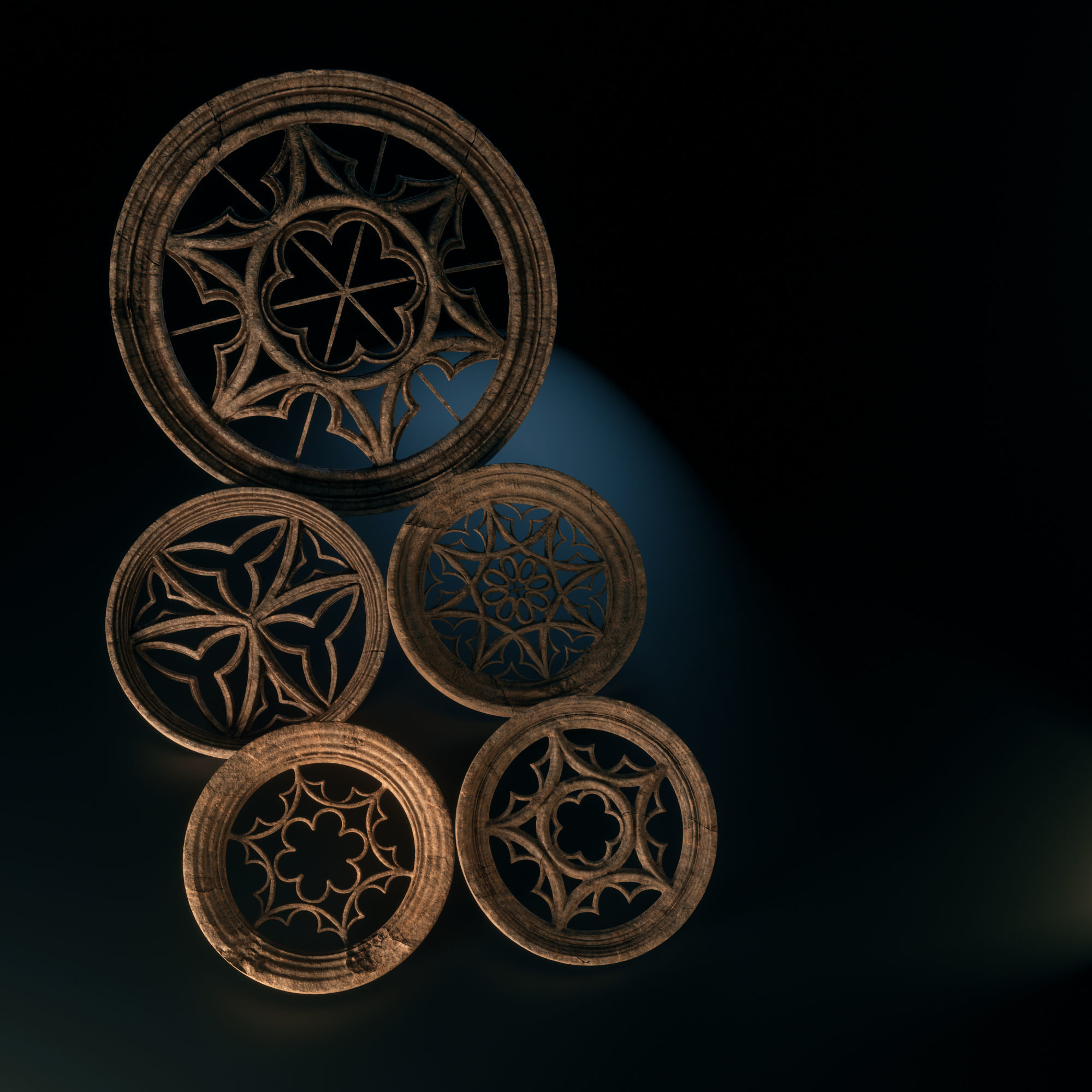 3D model Medieval Circular Windows Pack 01 VR / AR / low-poly | CGTrader