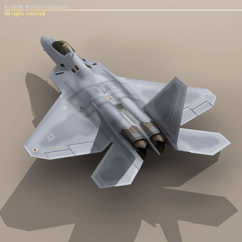 F22 Raptor 3d Model Obj 3ds C4d Dxf 