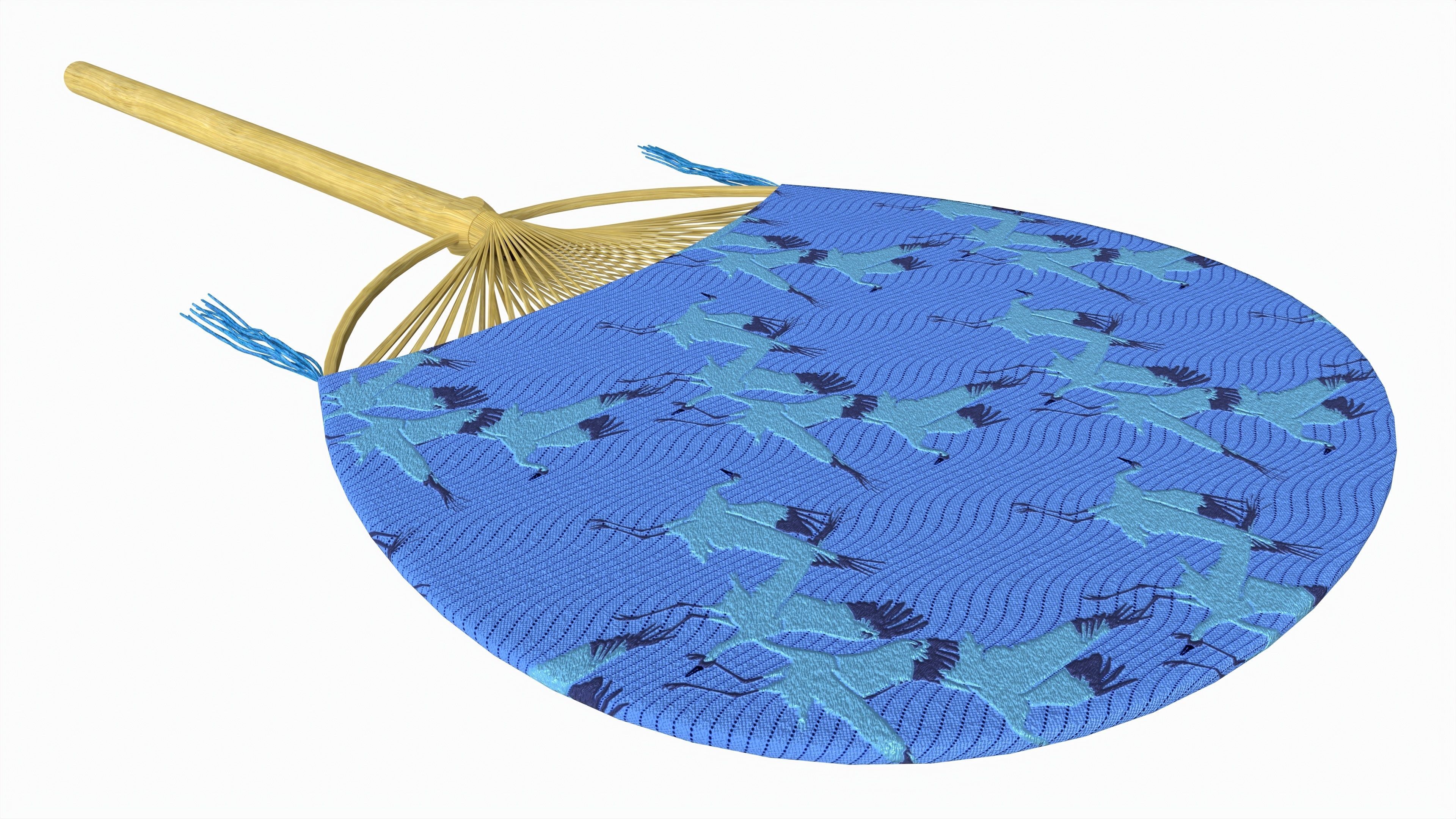 Japanese Uchiwa Hand Fan 01 3D model | CGTrader