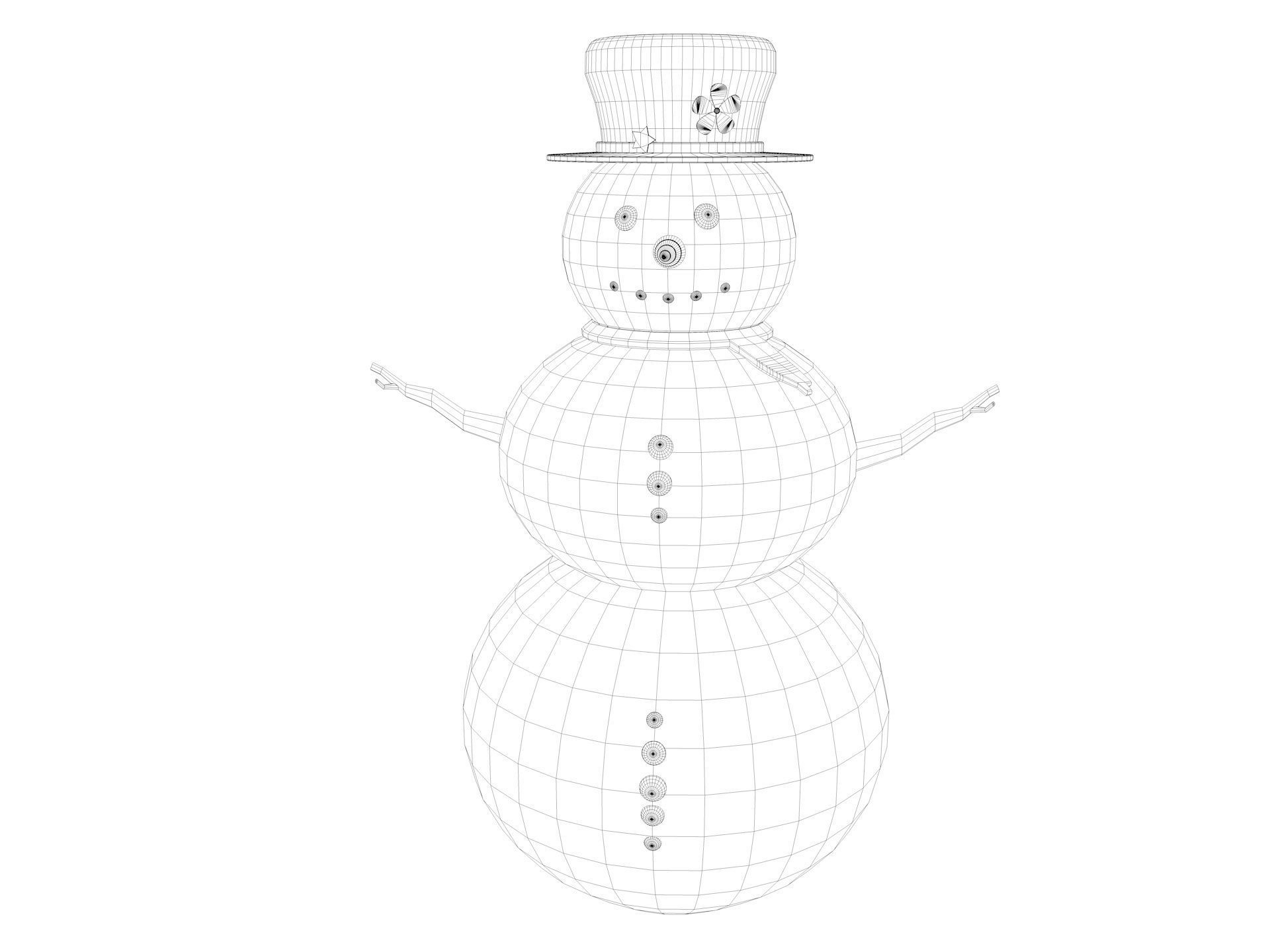 3D model Snowman low poly VR / AR / low-poly | CGTrader