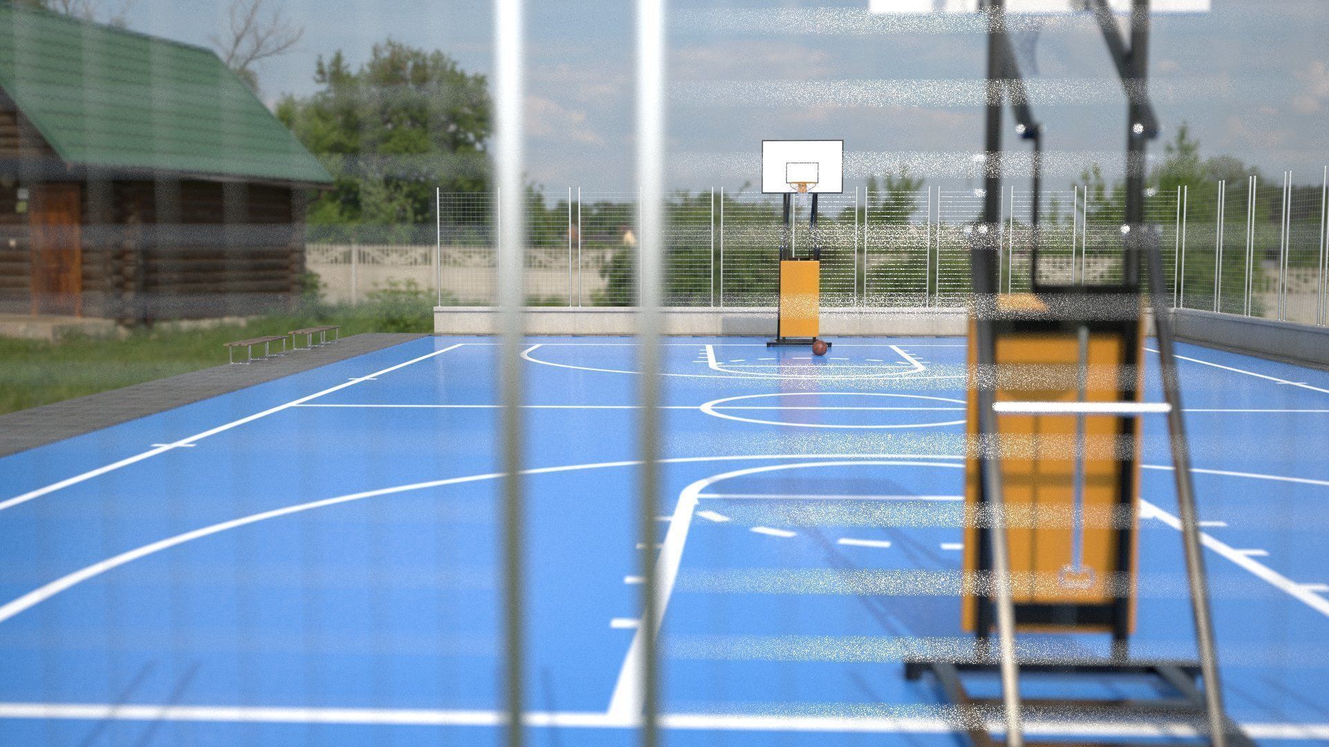 Realistic 3D Model of Complete Basketball Court - 4K Texture 3D model ...