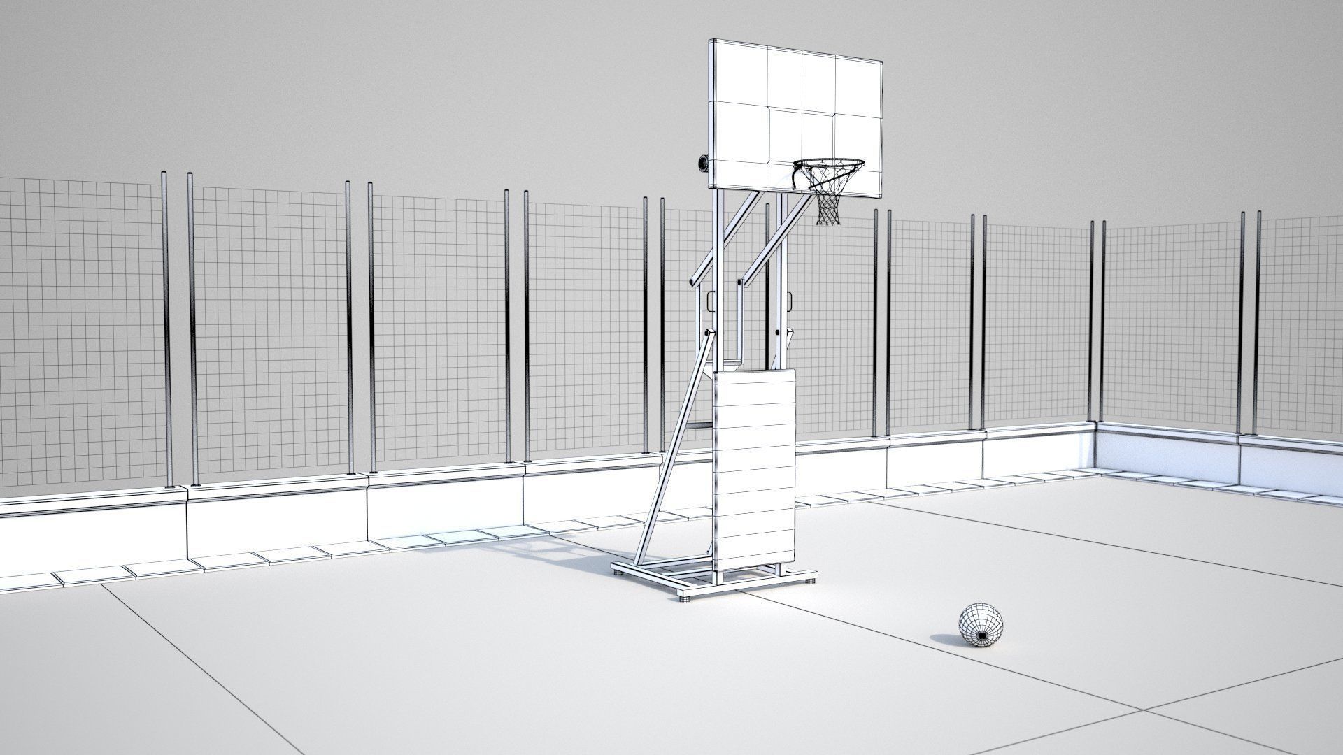 Realistic 3D Model of Complete Basketball Court - 4K Texture 3D model ...