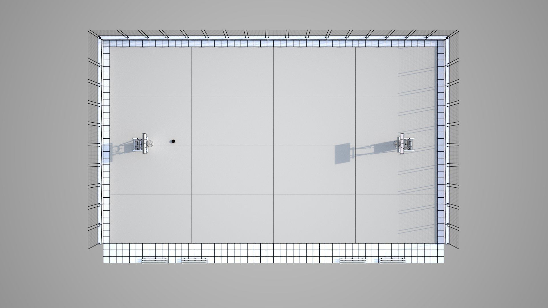 Realistic 3D Model of Complete Basketball Court - 4K Texture 3D model ...