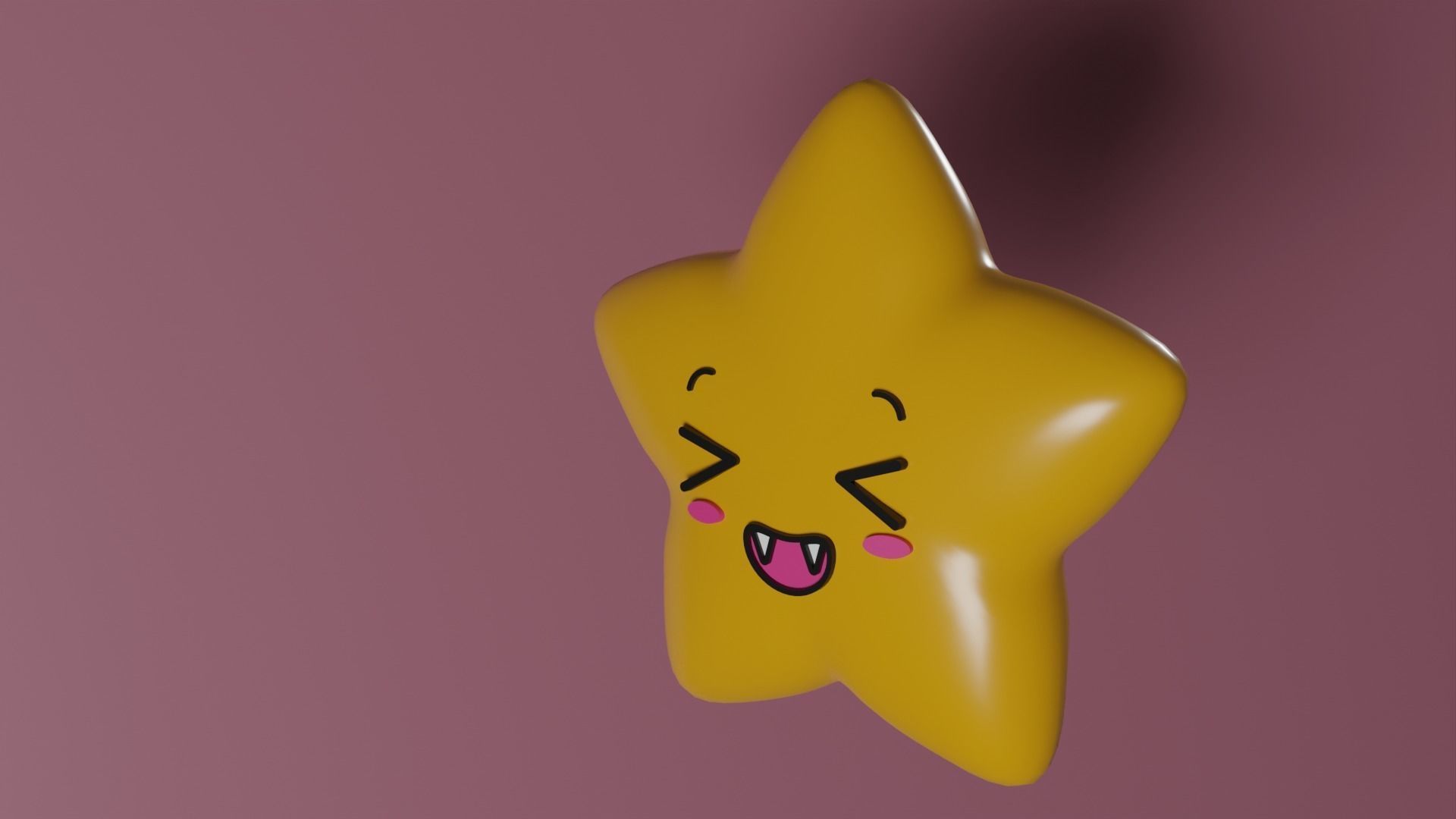 Cute star happy face 3d model 3D model | CGTrader