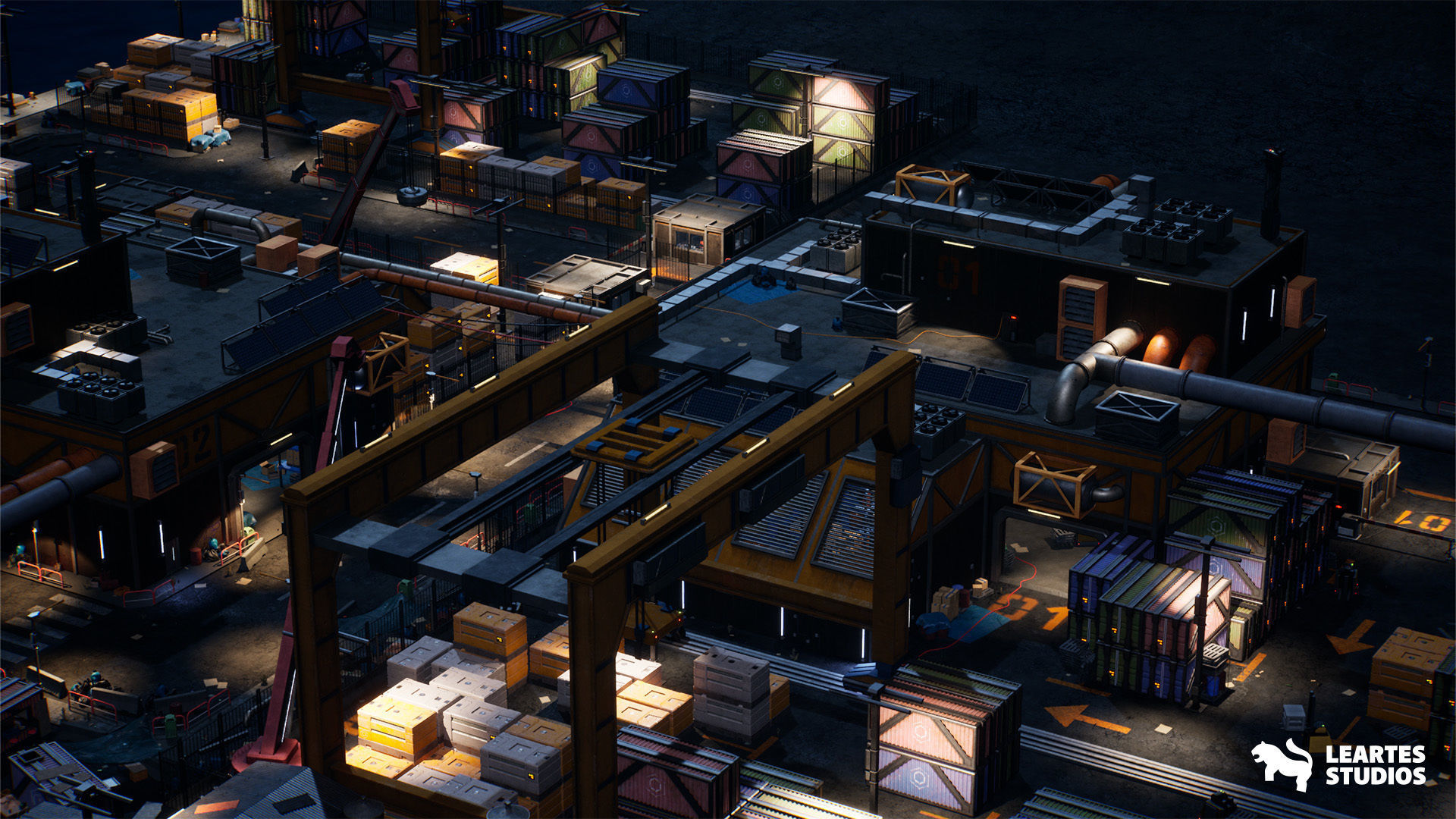 3D model Cyberpunk Port City Environment VR / AR / low-poly | CGTrader