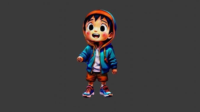3D model Kid Cartoon Character VR / AR / low-poly | CGTrader