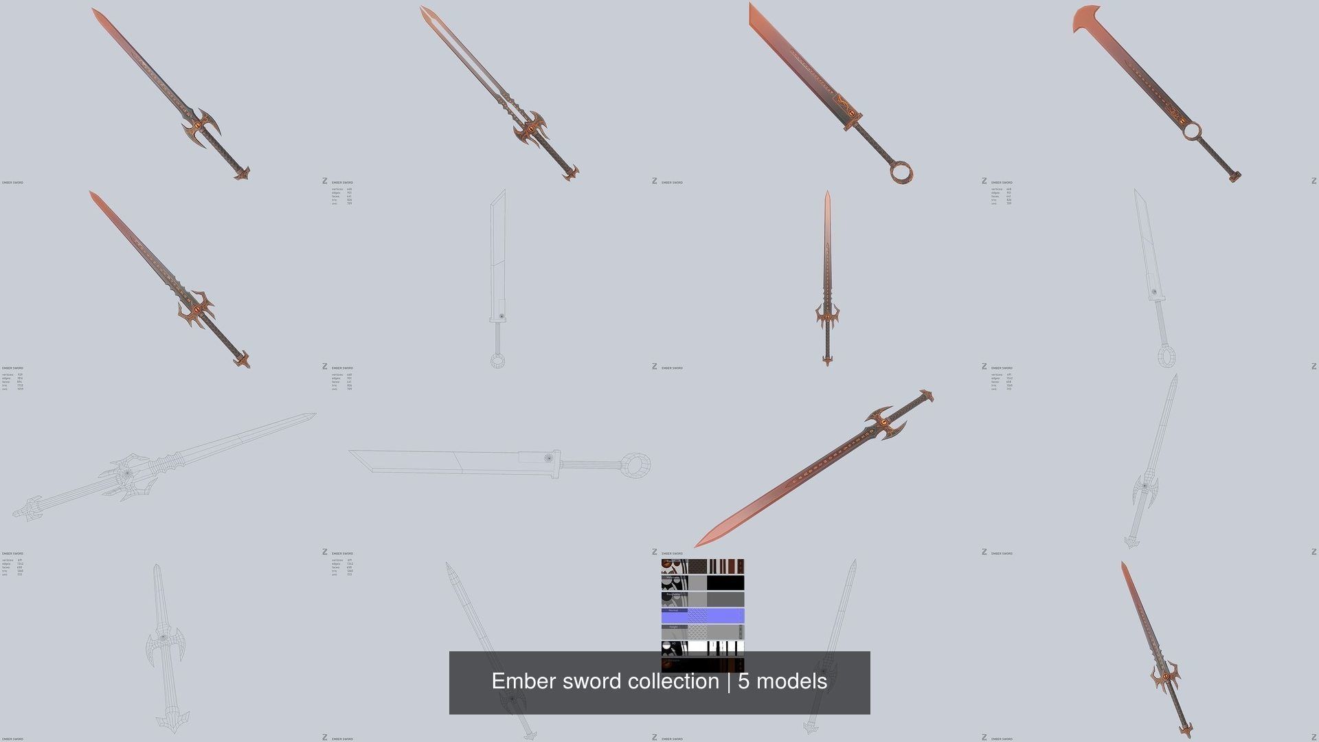 Ember sword collection VR / AR / low-poly | CGTrader