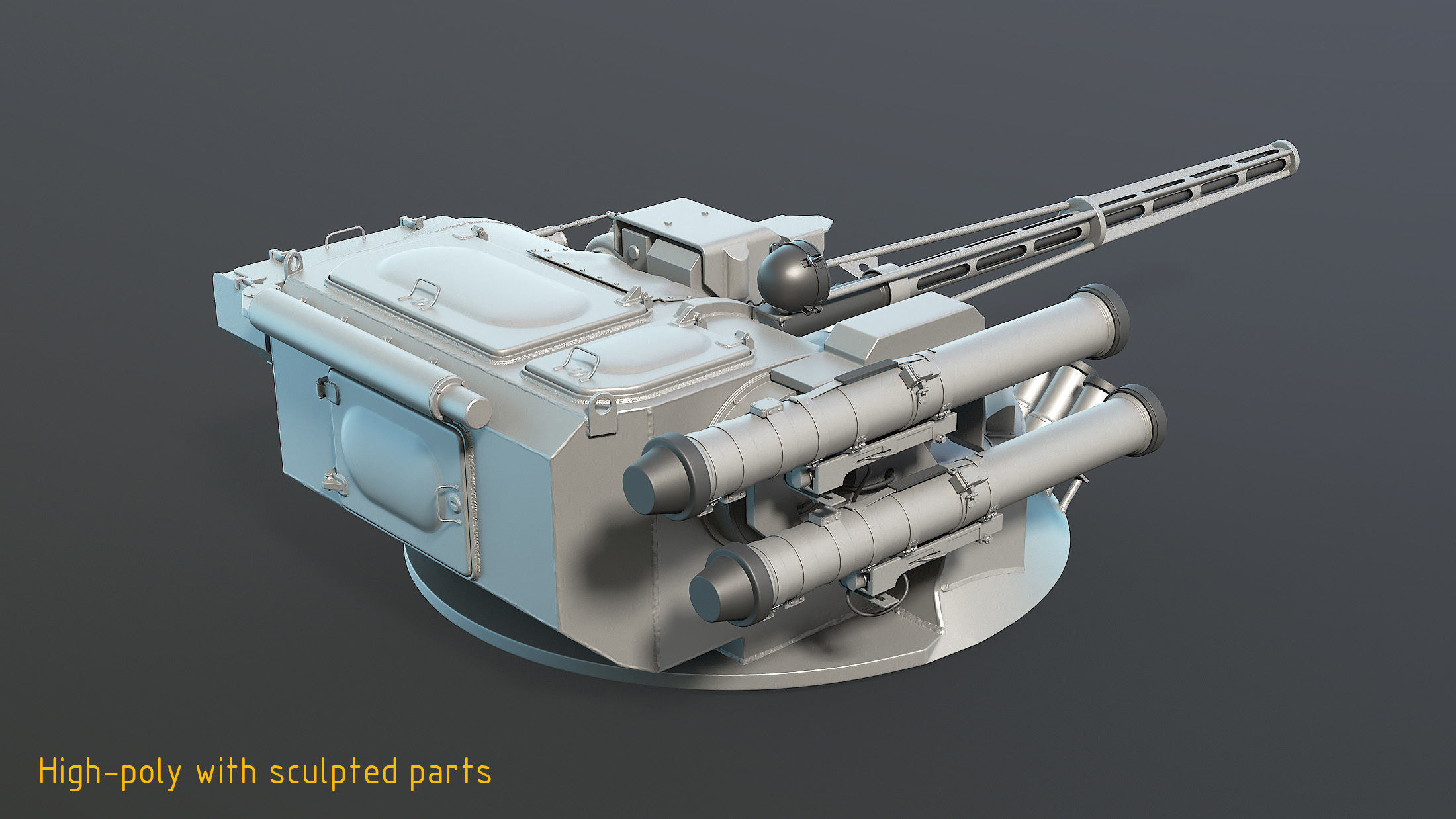 3D model KBA-105 Shkval Combat Module VR / AR / low-poly | CGTrader