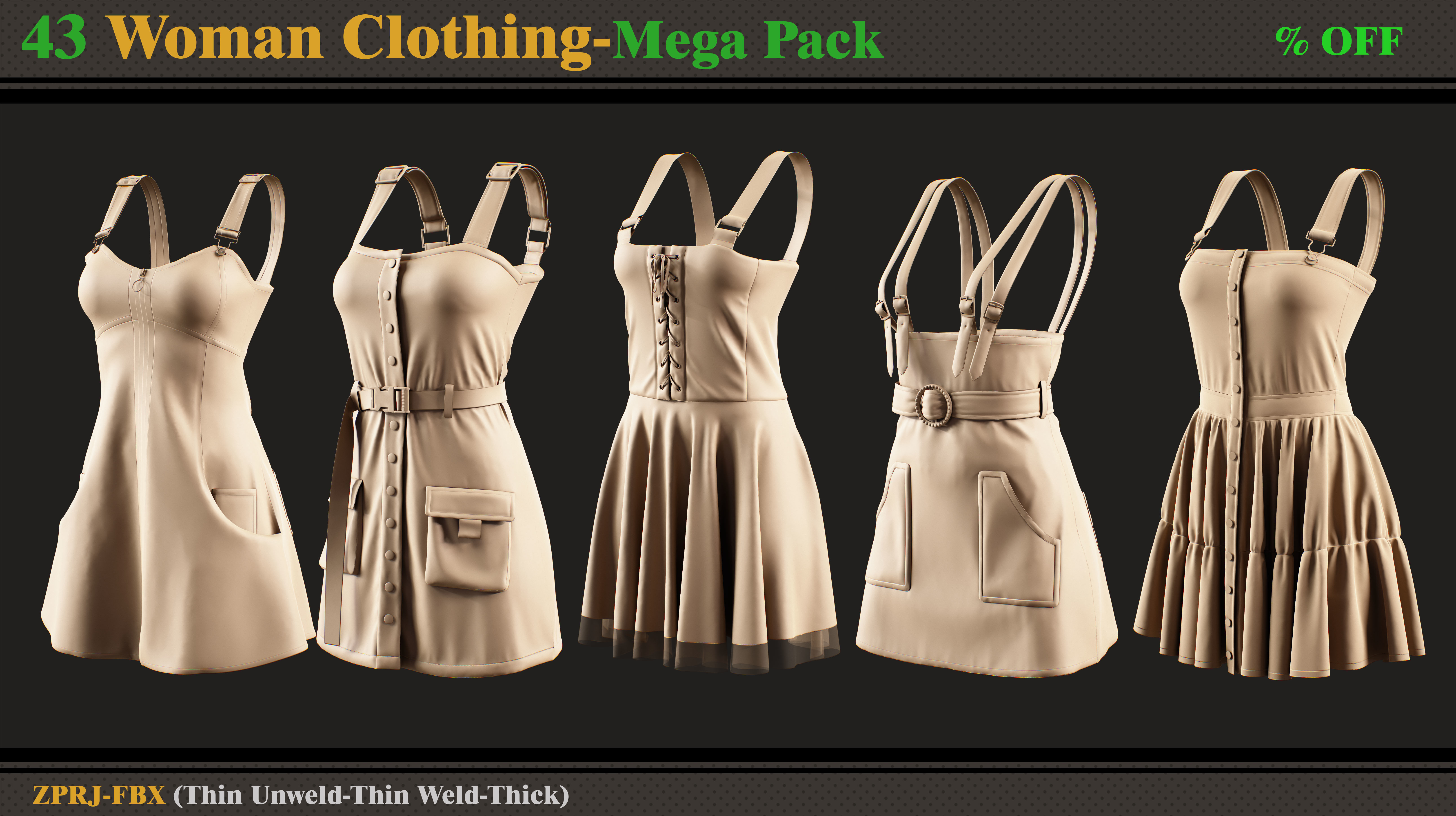43 Woman Clothing- MEGA PACK 2-zprj-fbx-OFF 3D model | CGTrader