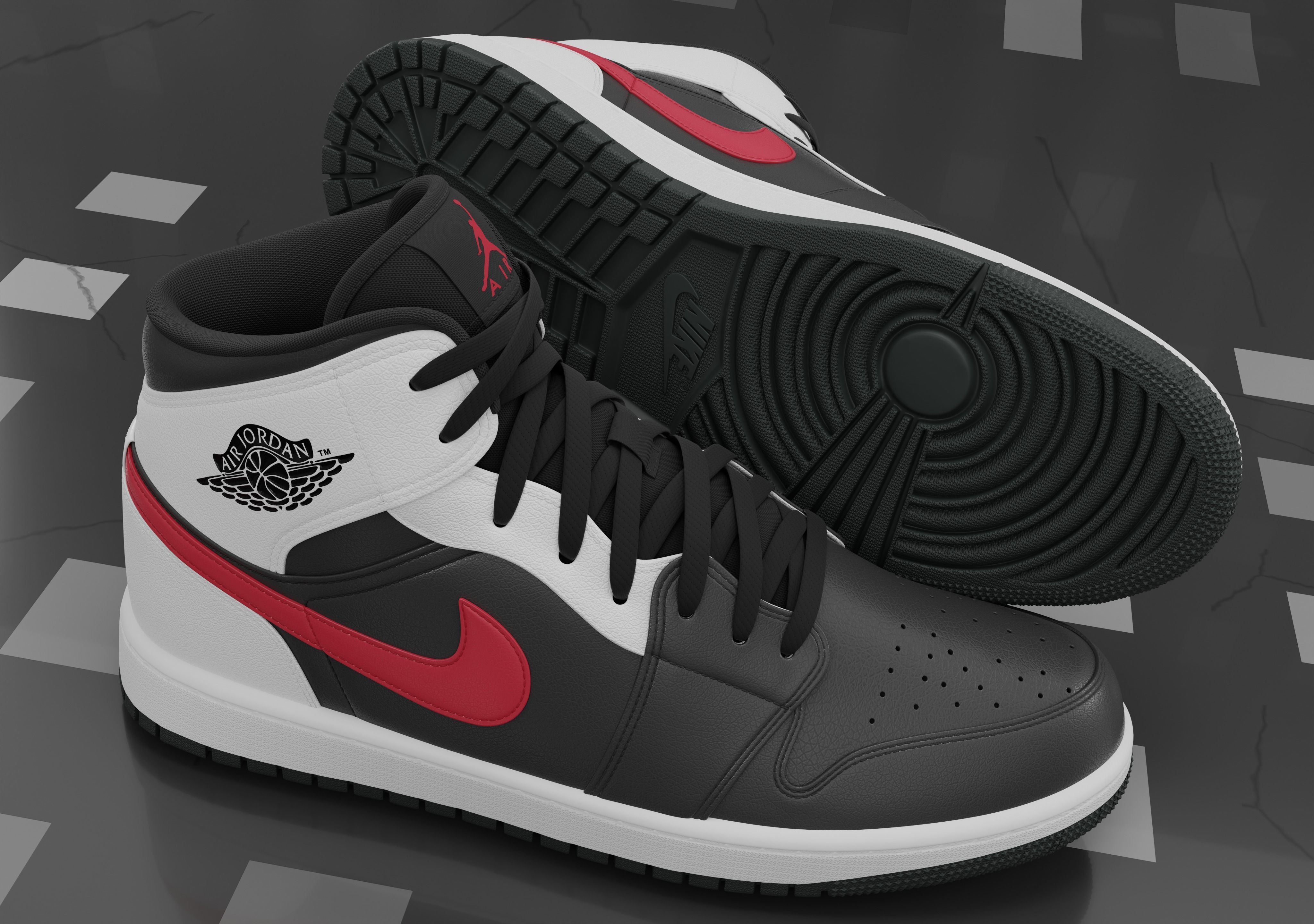 Air Jordan 1 Mid 3D model | CGTrader
