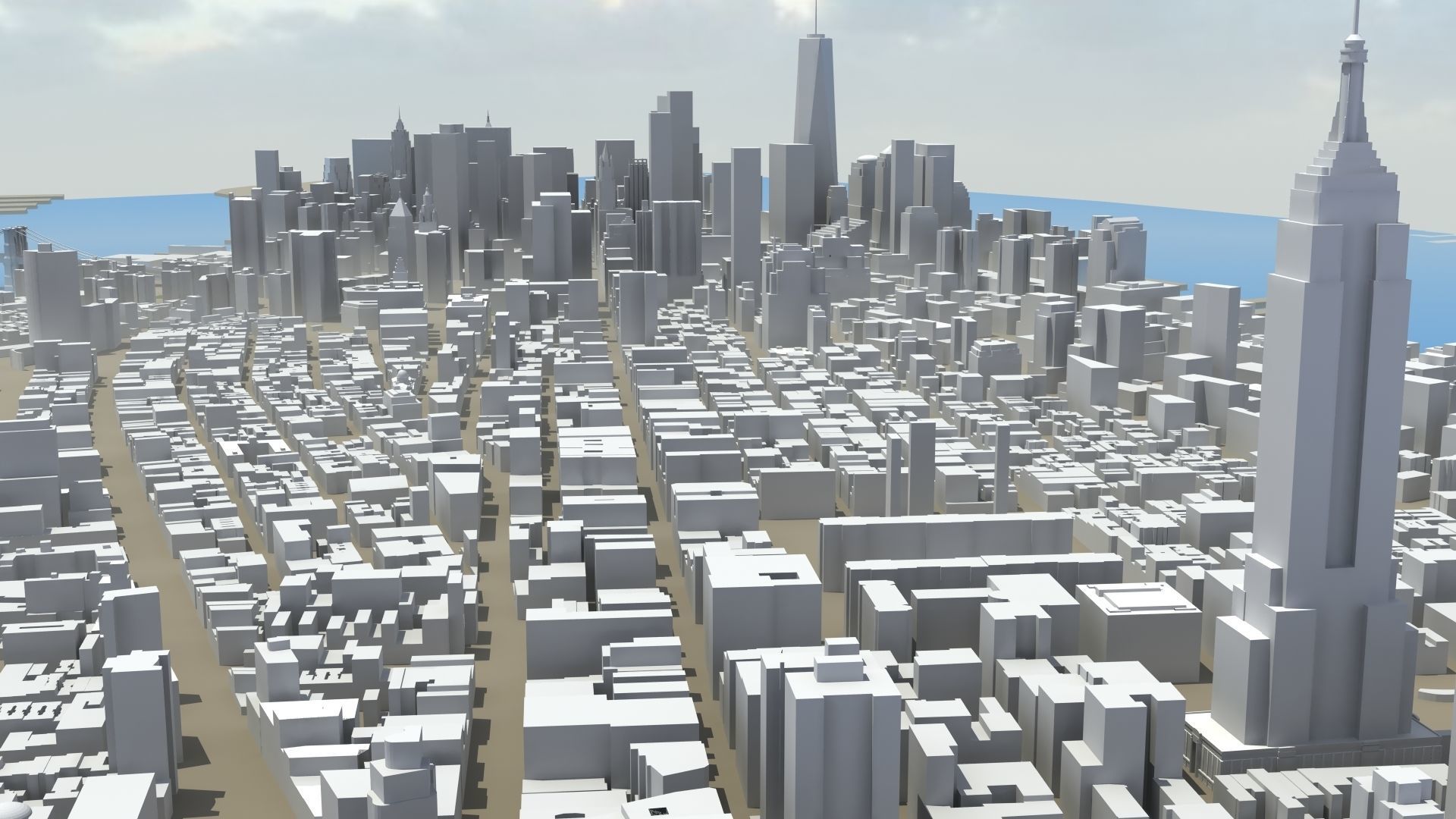 3D model Manhattan Skyline Mass Model VR / AR / low-poly | CGTrader