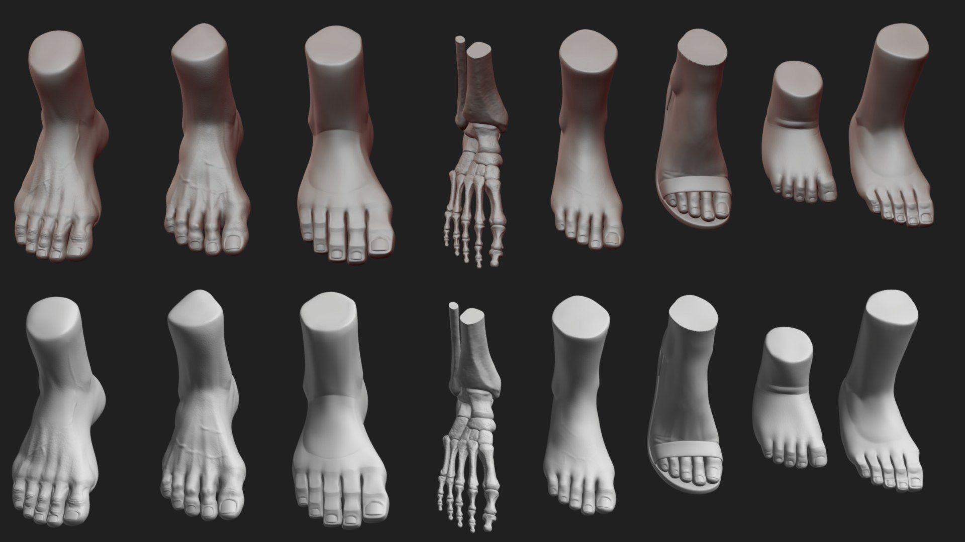 Foot sculpts pack 3D model | CGTrader