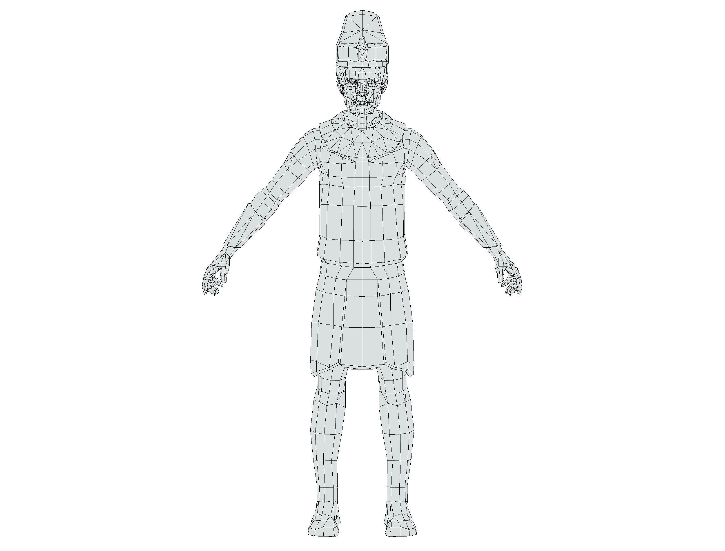 3D model a Young Man Dressed as an Egyptian Pharaoh VR / AR / low-poly ...