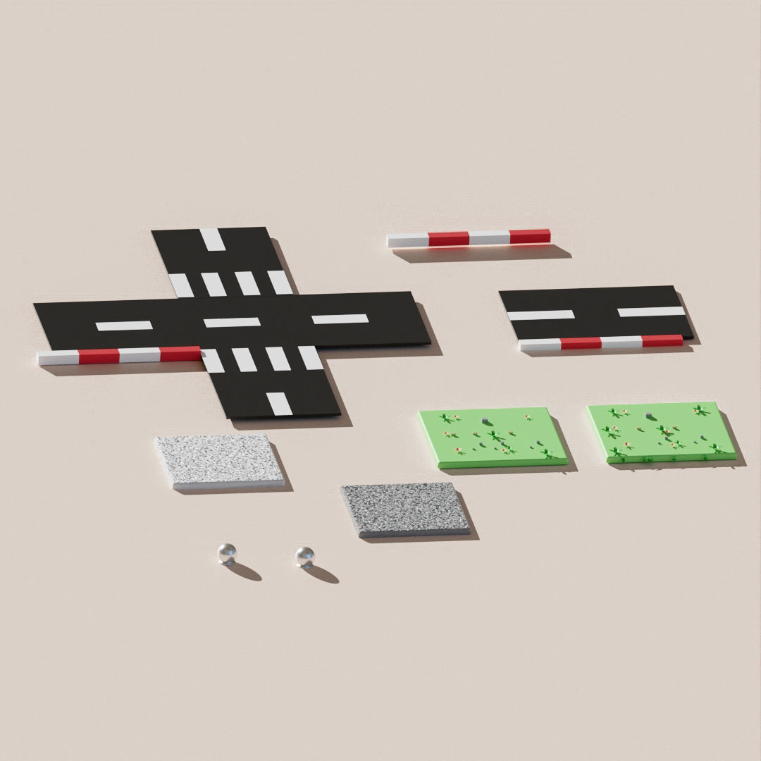 3D model Street Assets Pack 3D Model cute VR / AR / low-poly | CGTrader