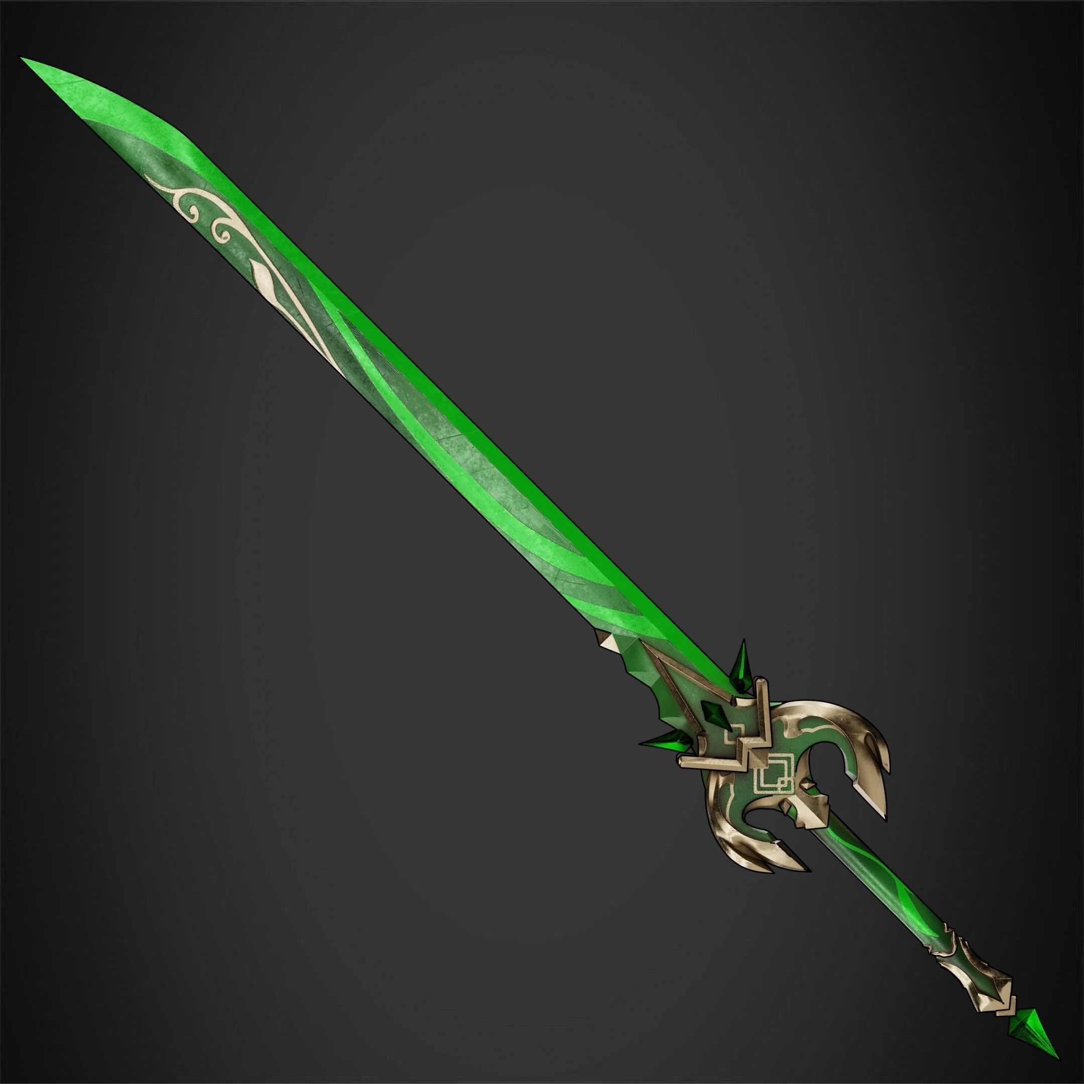 Genshin Impact Primordial Jade Cutter Sword for Cosplay 3D model 3D ...