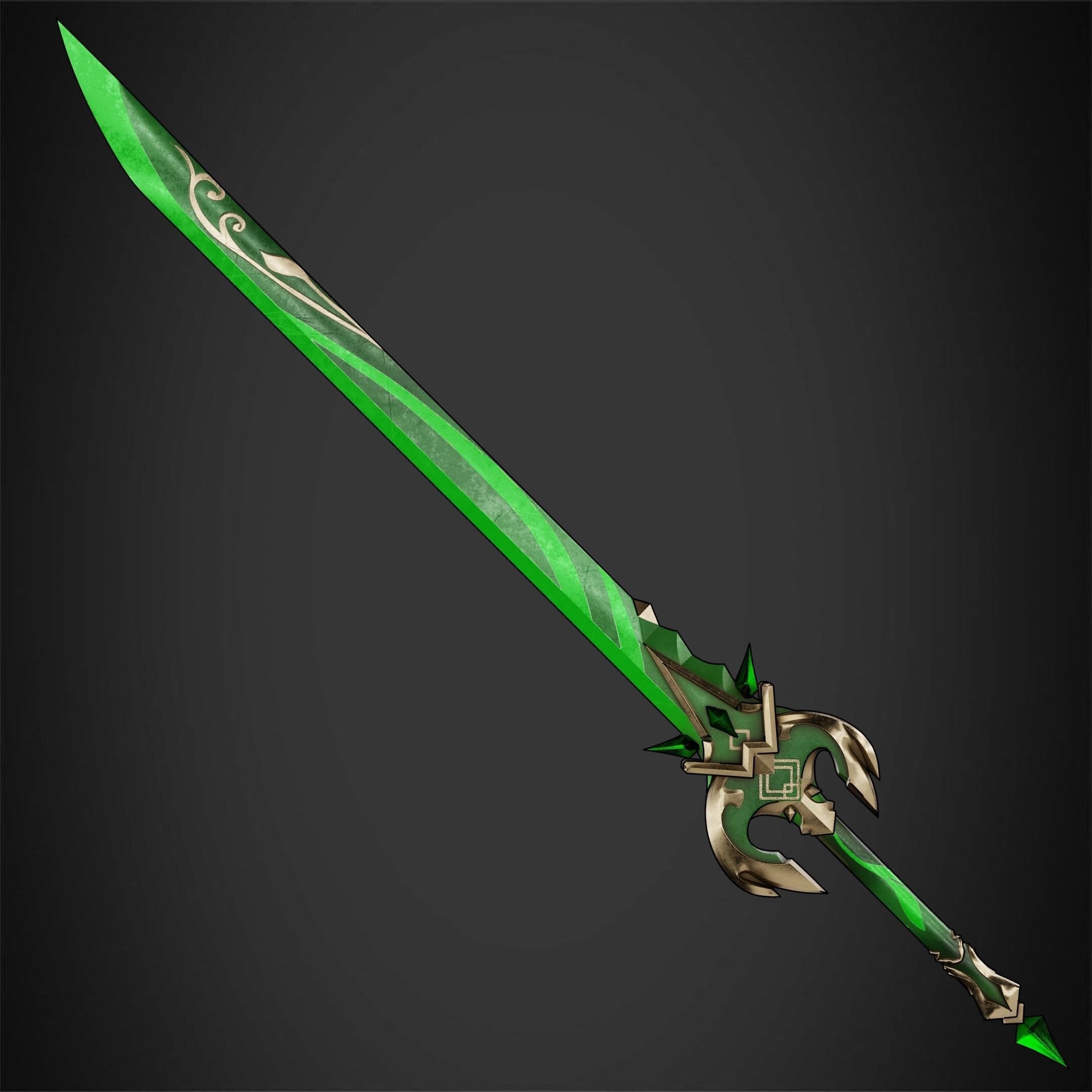 Genshin Impact Primordial Jade Cutter Sword for Cosplay 3D model 3D ...
