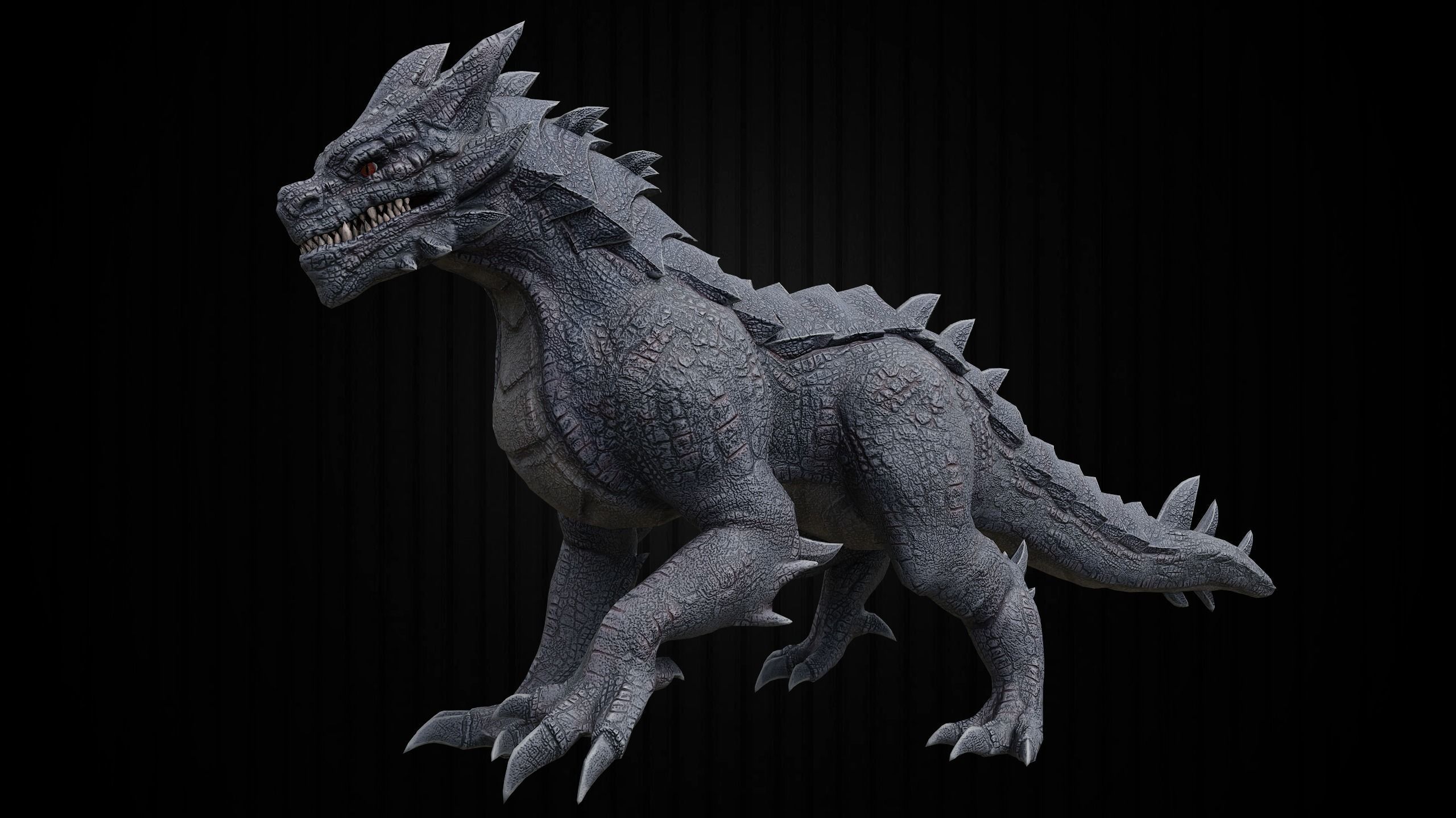 3D model Drake The Dragon - Wingless Dragon - Ver 2024 VR / AR / low ...