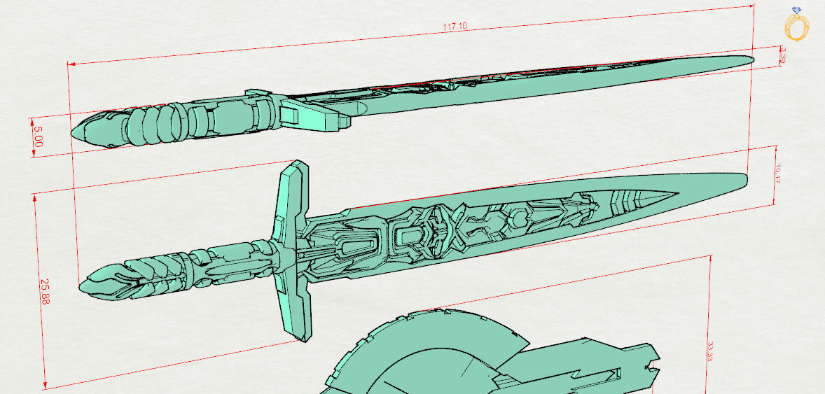 Transformers Optimus TLK Sword and Shield 3D model 3D printable | CGTrader