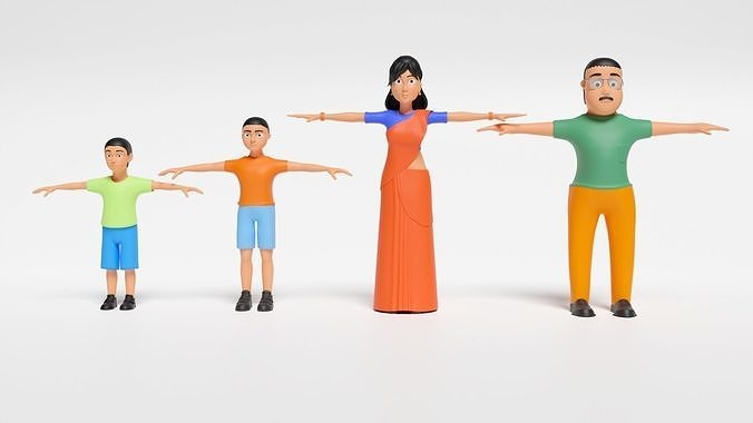 3D model Family Pack With Rig VR / AR / low-poly | CGTrader