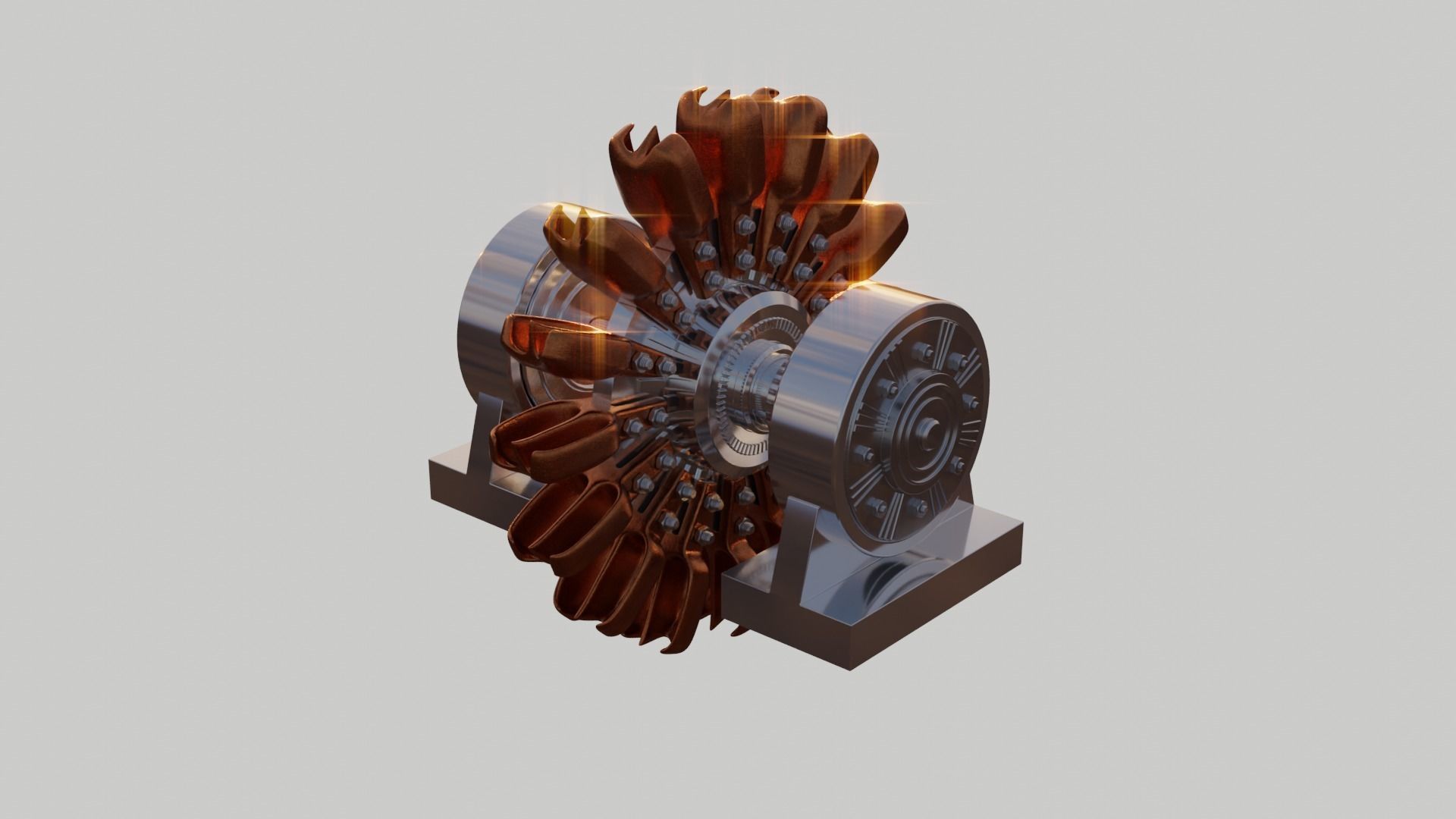 Pelton wheel turbine HD HIGH POLY 3D model | CGTrader