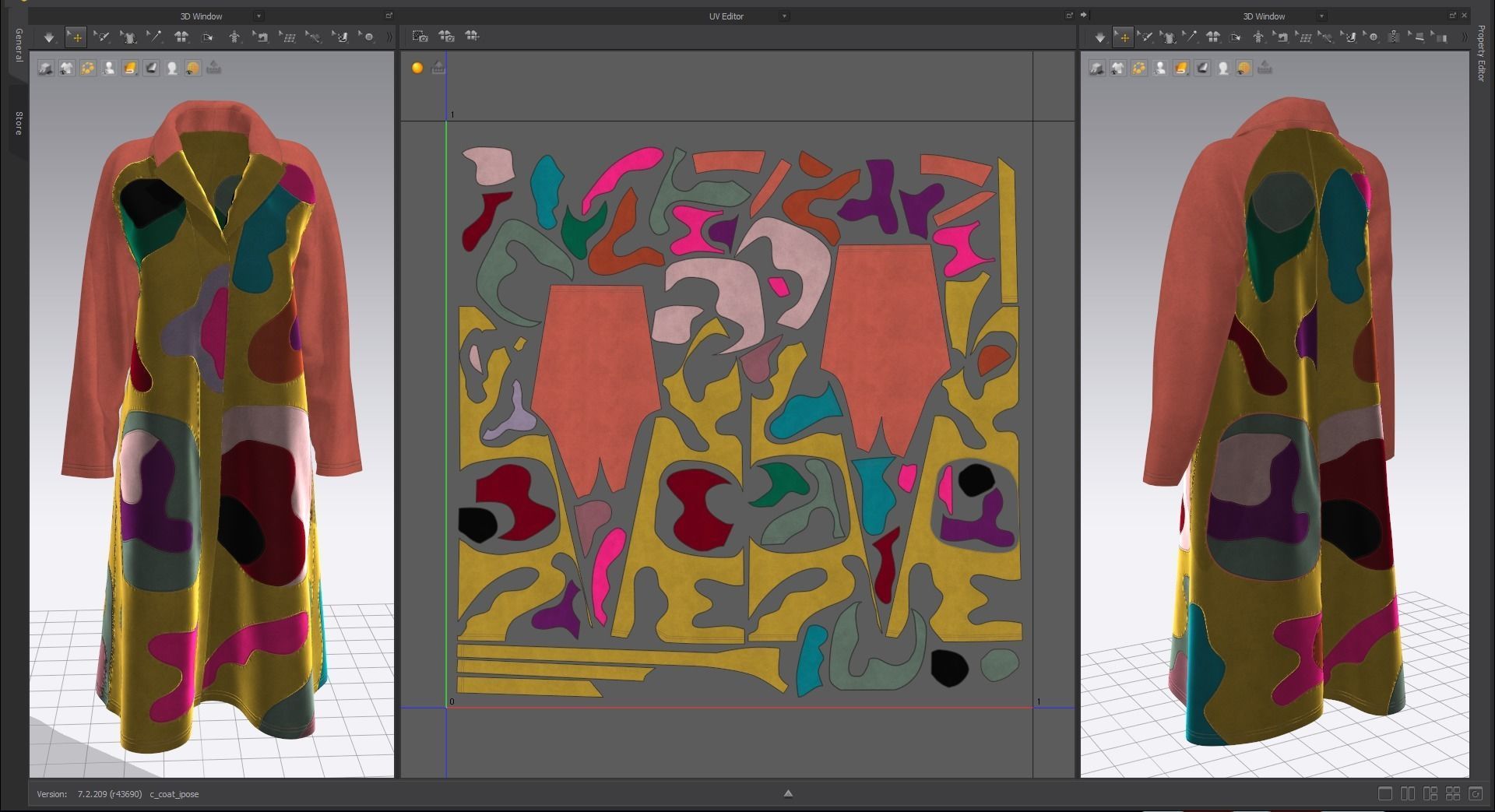 Colorful Coat with Furry Sleeves Fitted to Gen8 Body Mesh 3D model ...